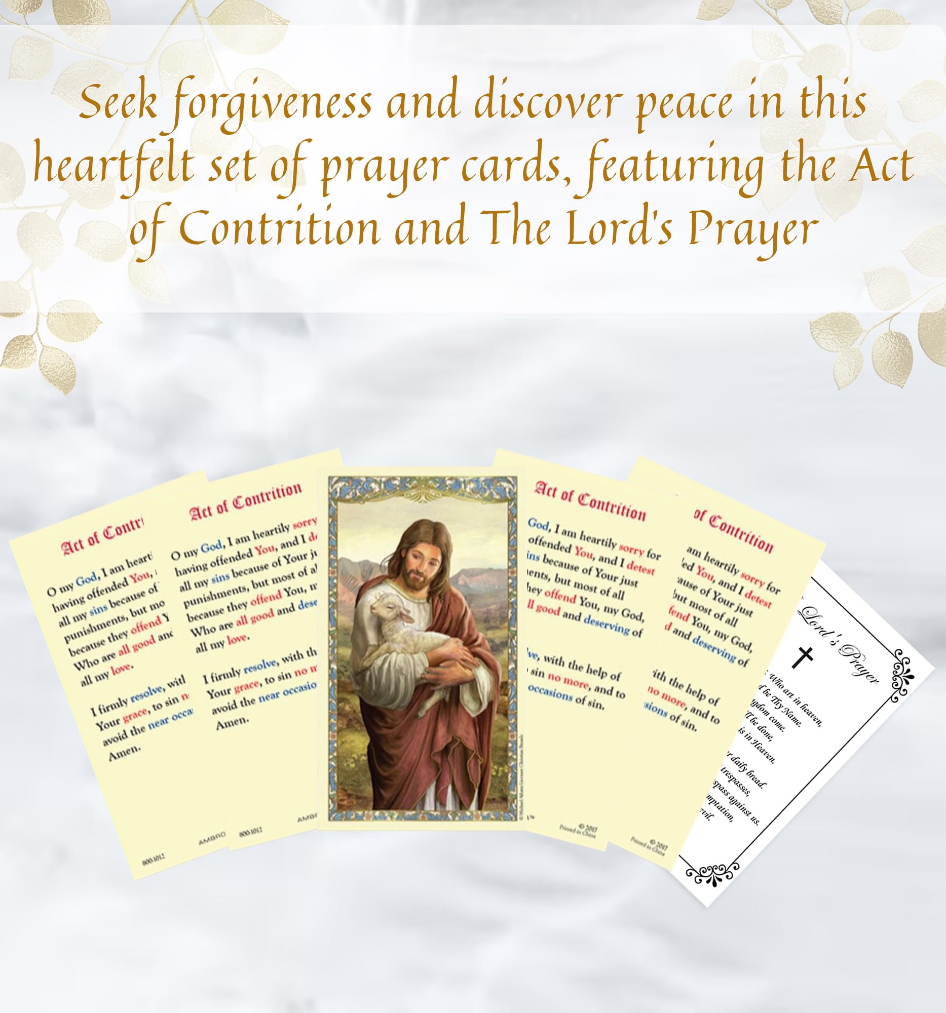 Snapklik.com : Act Of Contrition Prayer Card - The Lords Prayer Card ...