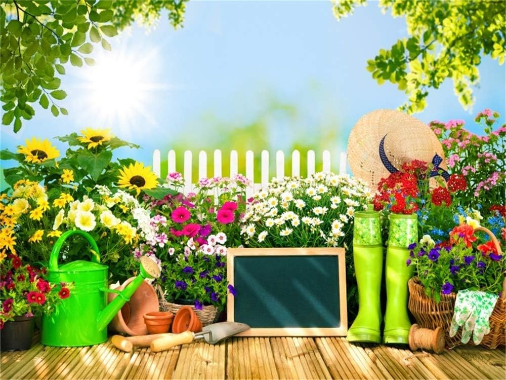 Amazon.com : AOFOTO 8x6ft Spring Garden Backdrop for Pictures Gardening ...