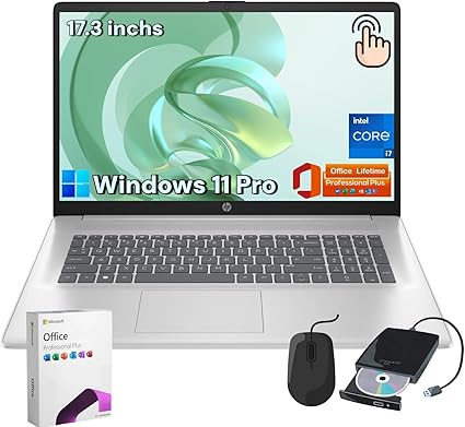 Amazon.com: HP 17 Business Laptop Computer - 17.3-inch HD+ Touchscreen ...