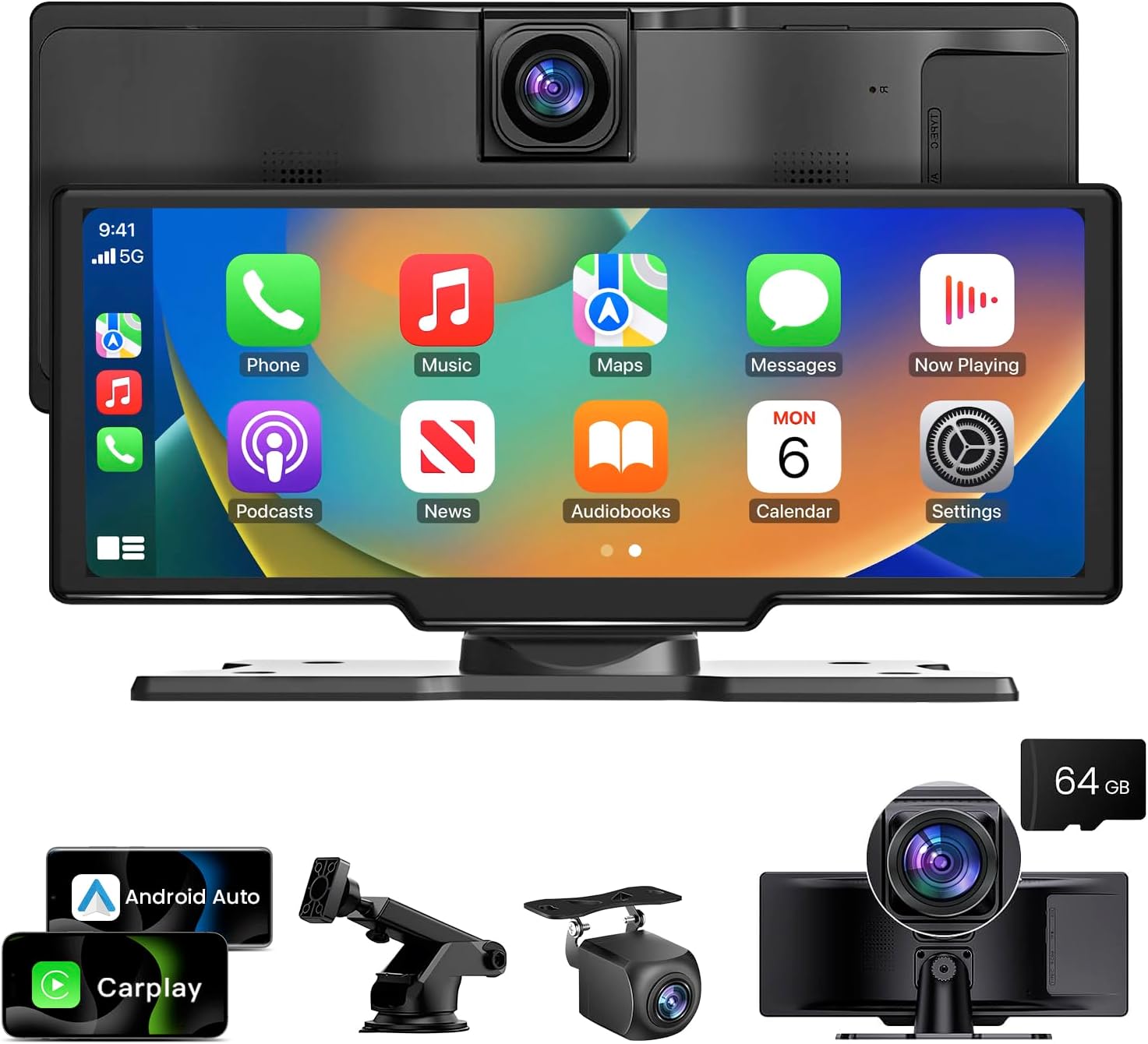 Amazon.com: 10.26 inch Wireless CarPlay Touchscreen for Car: 4K Dash ...