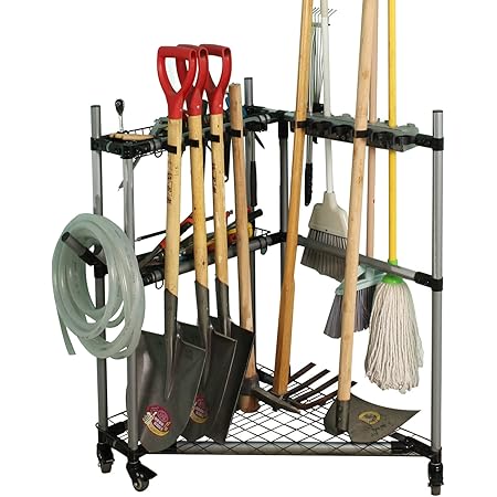 Amazon.com: QTJH Mobile garden tool organizer metal Garage Storage ...