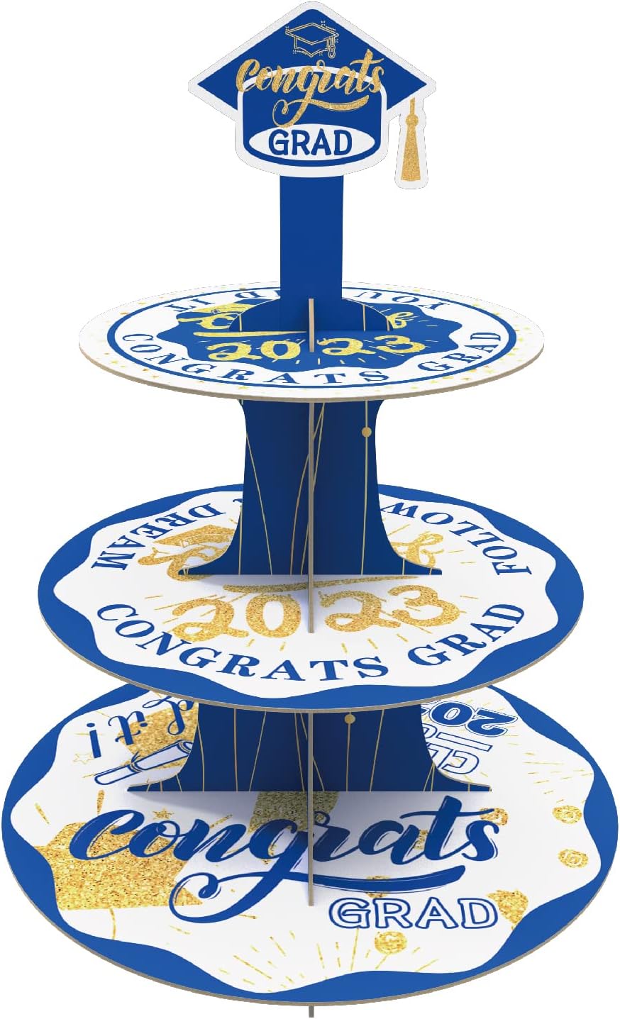 Amazon.com: Class of 2023 3-Tiered Graduation Cupcake Stand for 24 ...