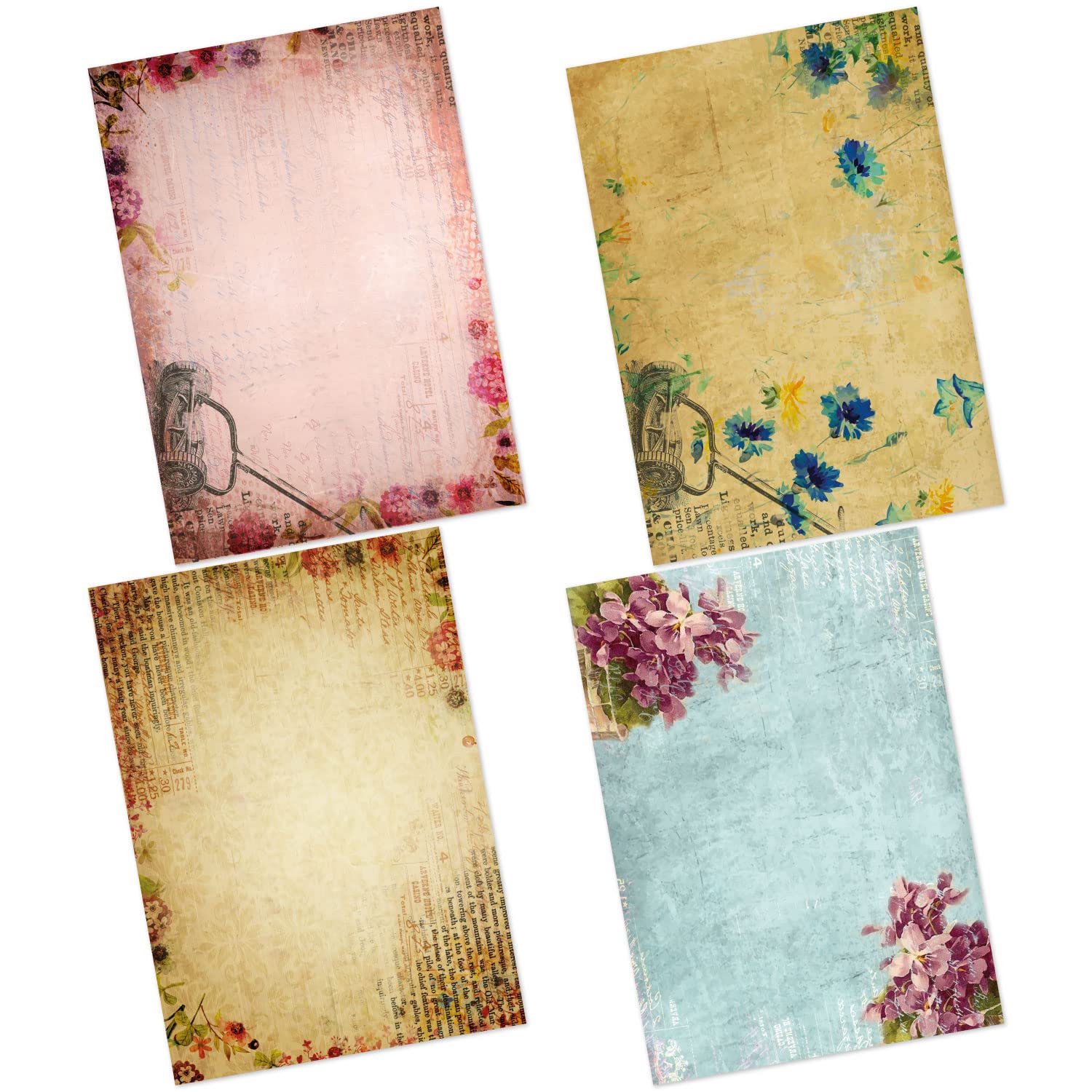 CrafTangles Decoupage Paper Pack - Floral Elegance (A4) - 4 Sheets ...