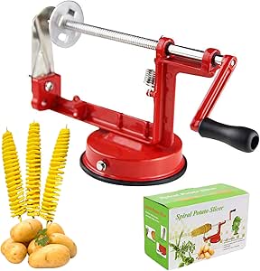 VAODO Spiral Potato Slicer, Stainless Steel Manual Potato Chips Slicer ...