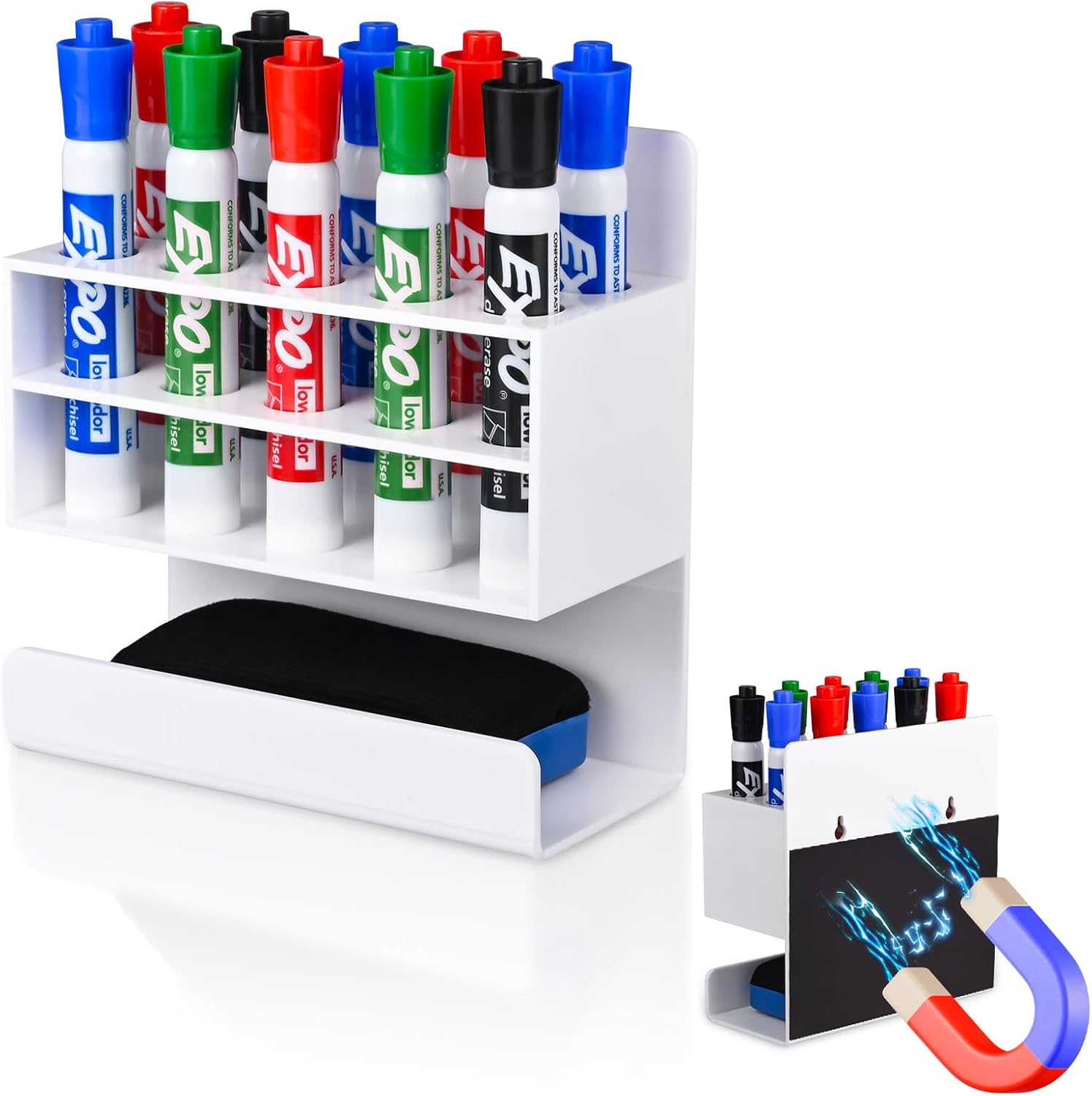 Amazon.com: Zioffiel Acrylic Magnetic Dry Erase Marker Holder Wall ...