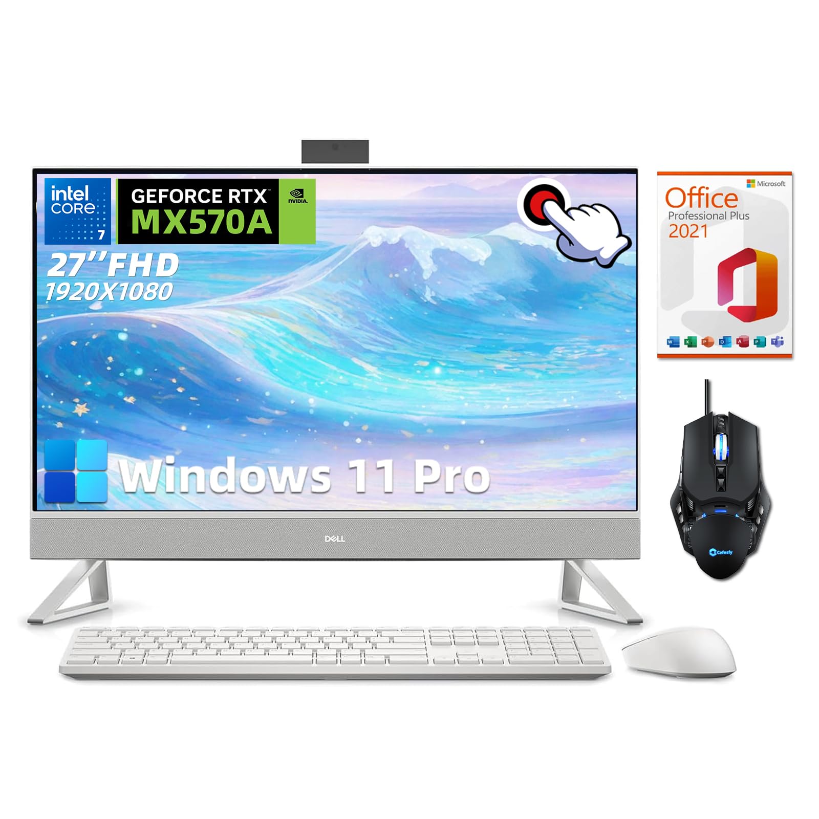 Amazon.com: Dell Inspiron All-in-One Desktop - 27" FHD Touchscreen ...