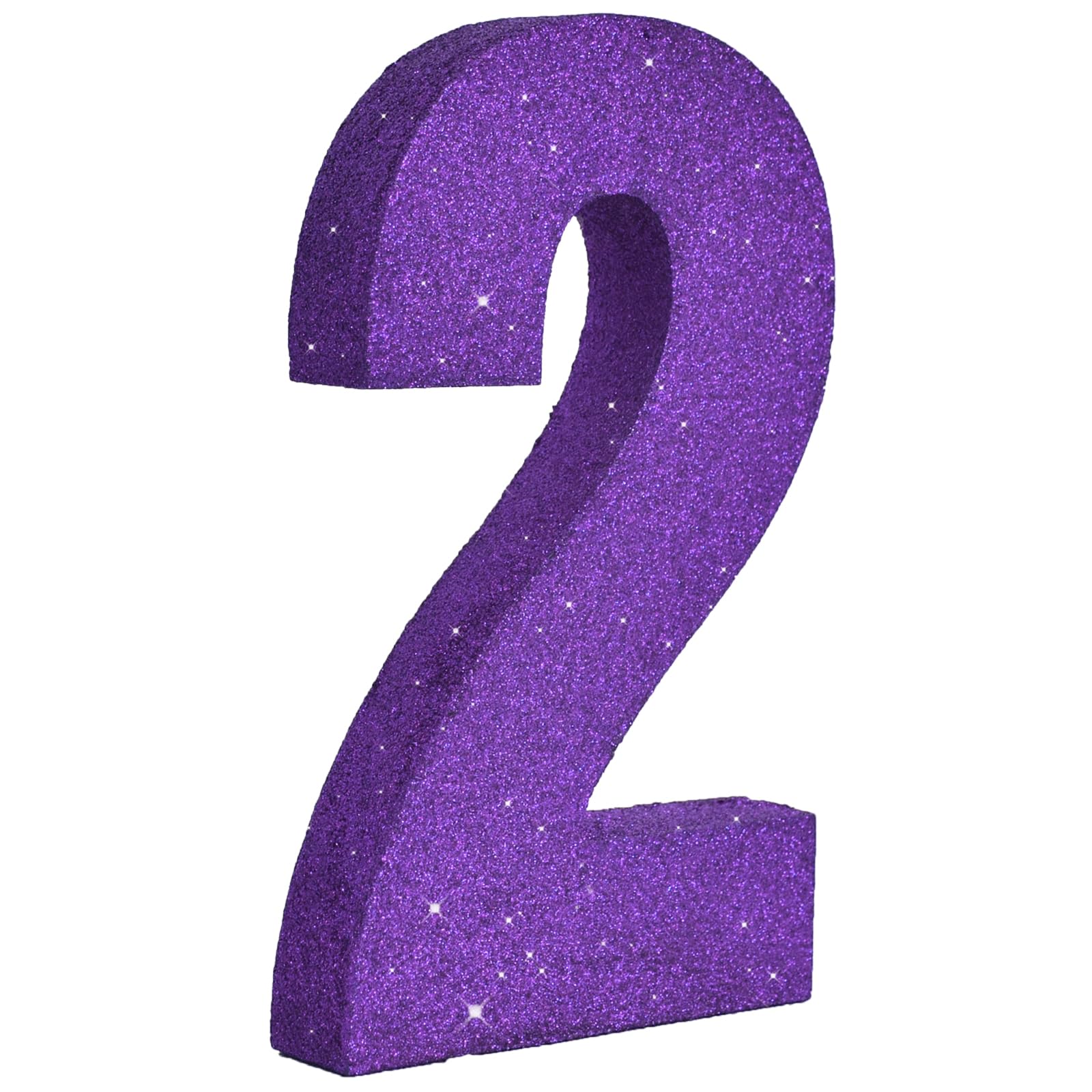 Amazon.com: TONIFUL 8 Inch Purple Glitter Number 2 Table Centerpiece 0 ...