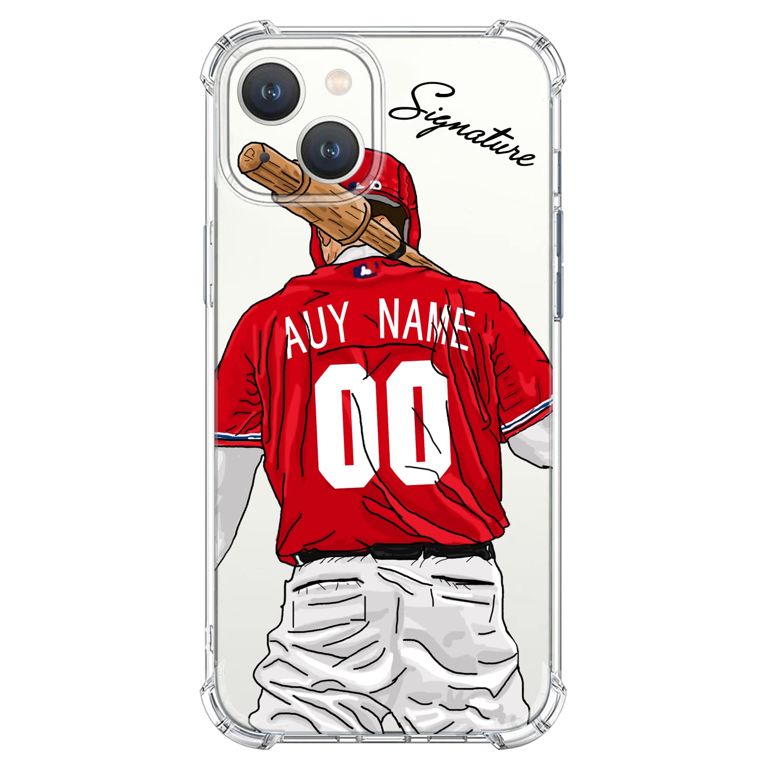 Amazon.com: VNGDA Custom Name & Number Crystal Clear Baseball Case for ...