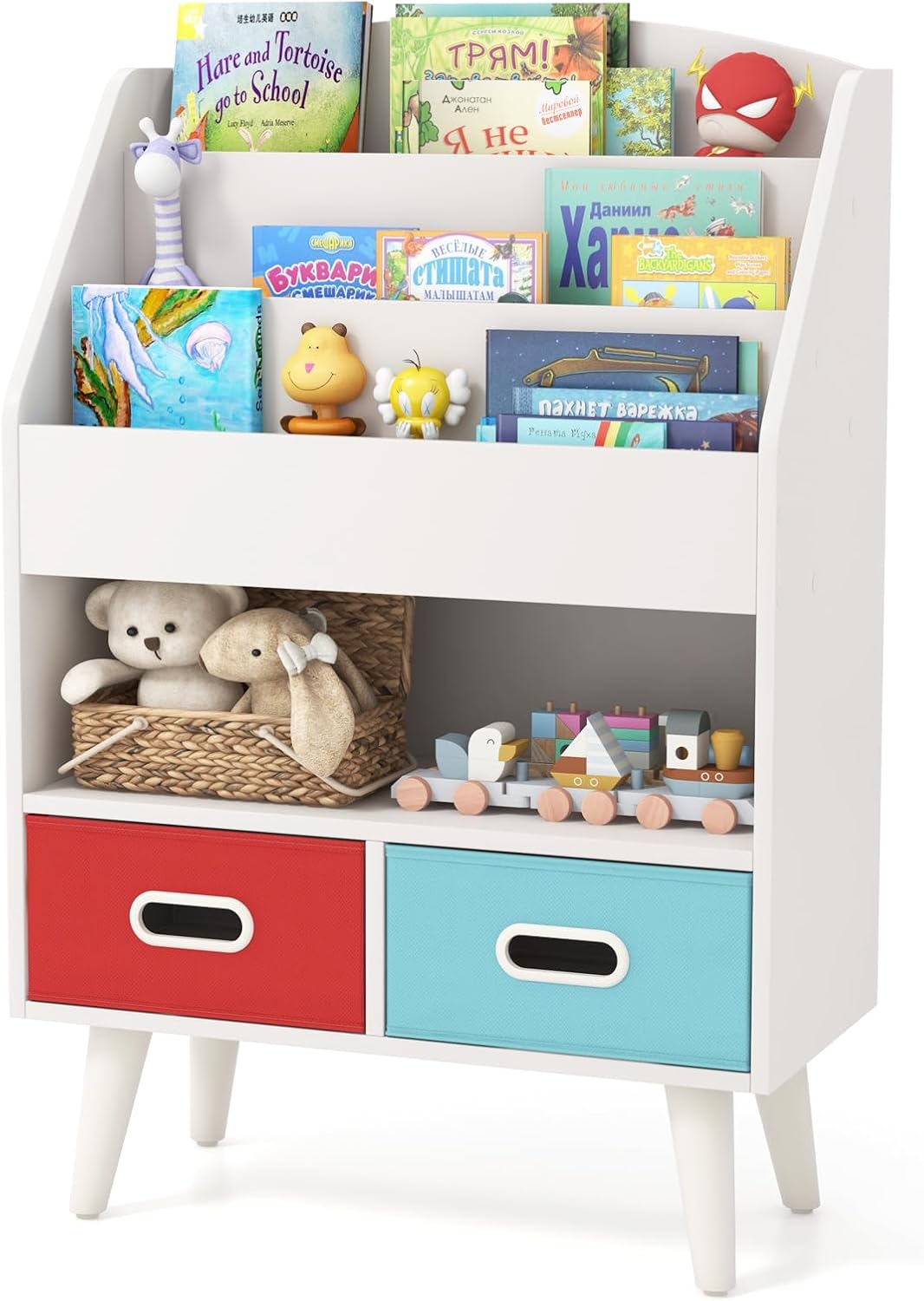 Amazon.com: Costzon Kids Bookshelf, 5-Tier Wooden Children’s Book Rack ...