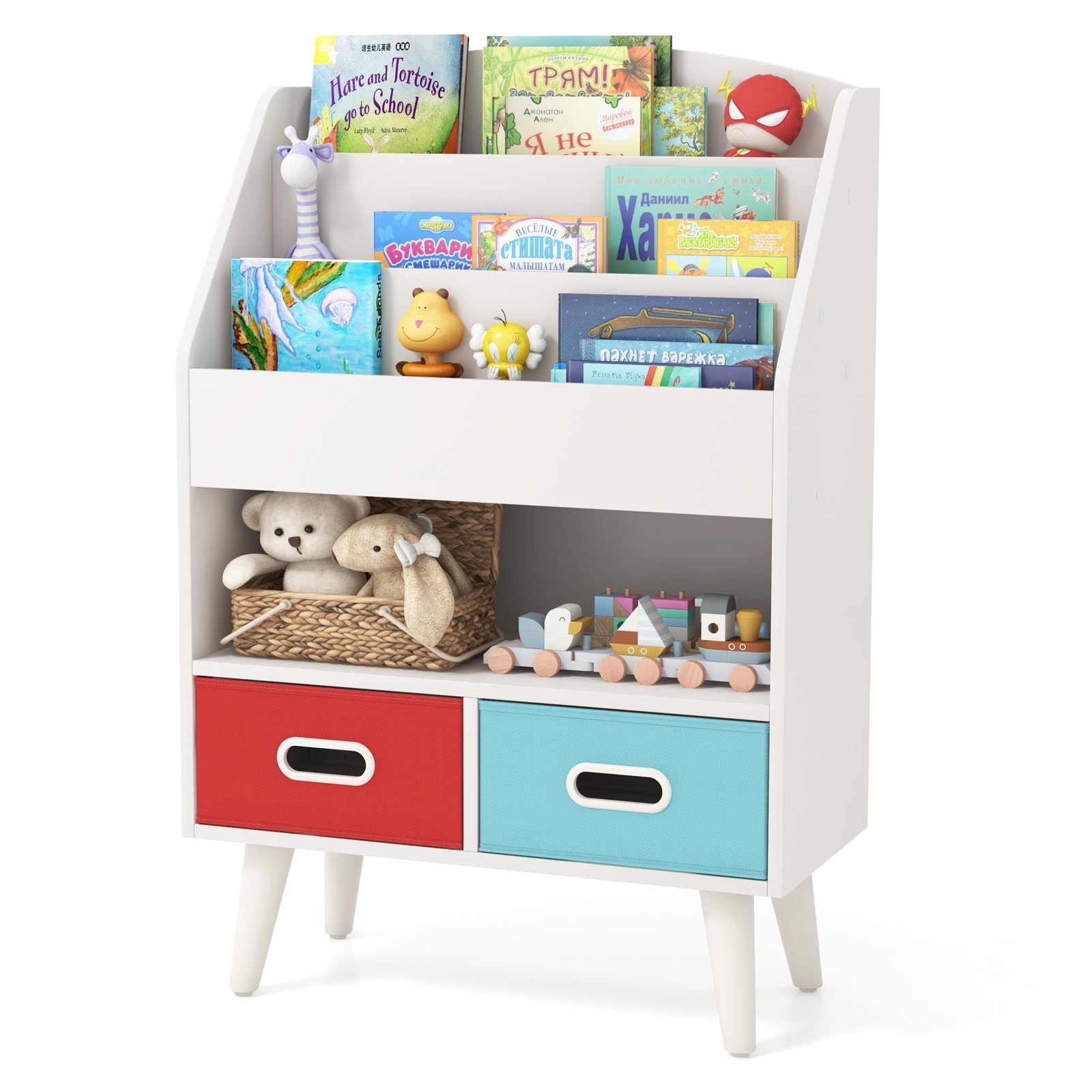 Amazon.com: Costzon Kids Bookshelf, 5-Tier Wooden Children’s Book Rack ...
