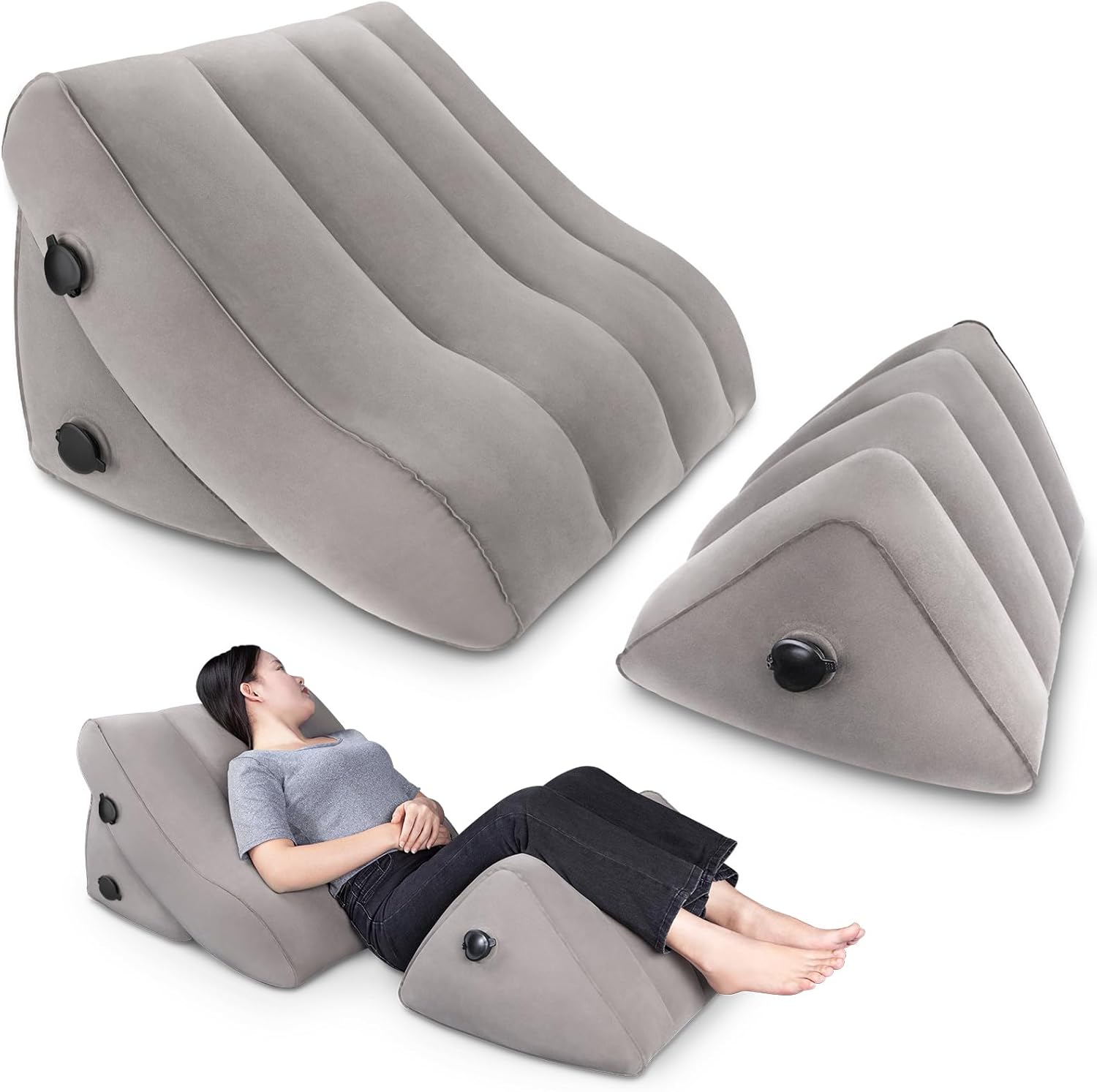 Amazon.com: SAHEYER Inflatable Bed Wedge Pillow Set, 2 PCS Post Surgery ...