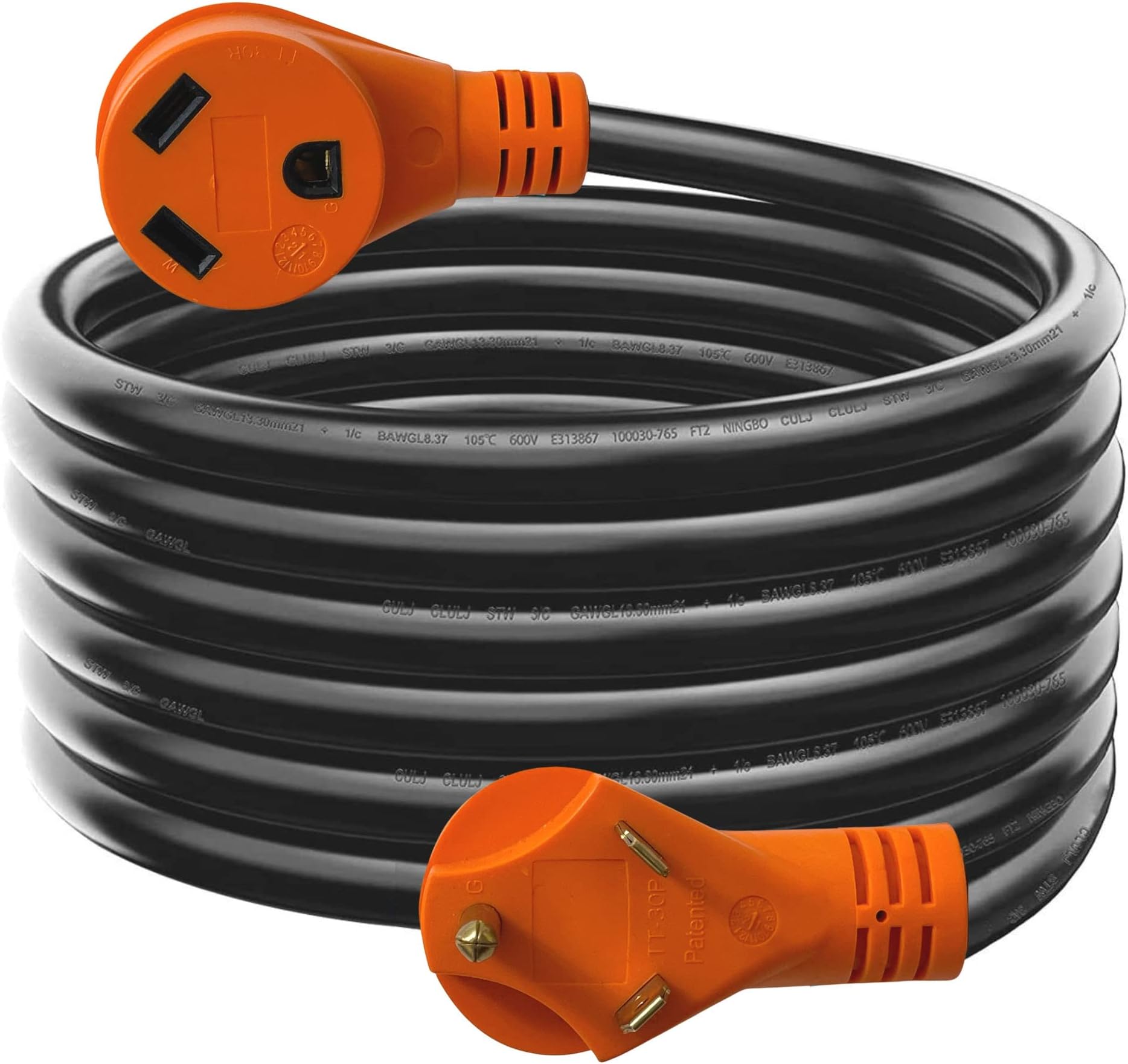 Sintron 30 Amp 25 Feet RV Power Extension Cord, NEMA TT-30P Plug to ...