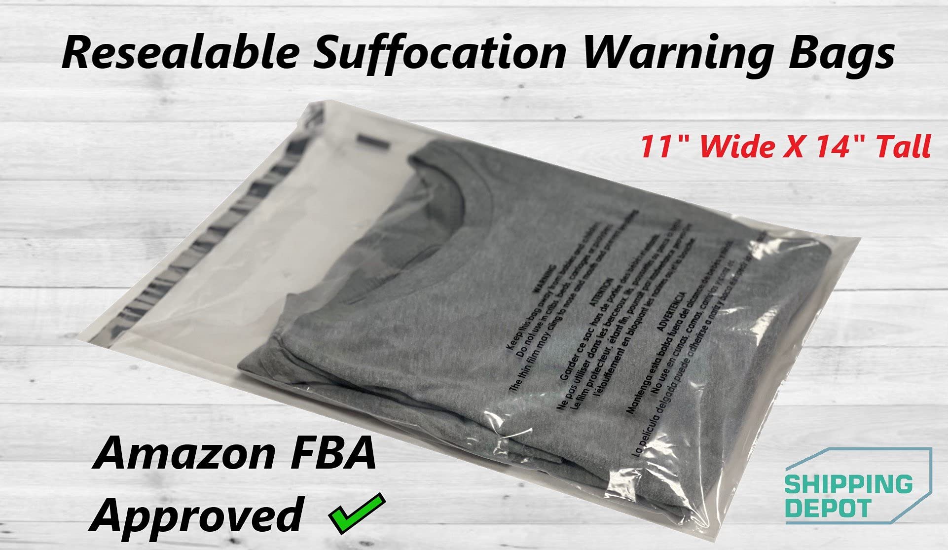 1500 Pcs 11x14 Self Sealed Clear Poly Bags Clothing Fba 1500 Count ...