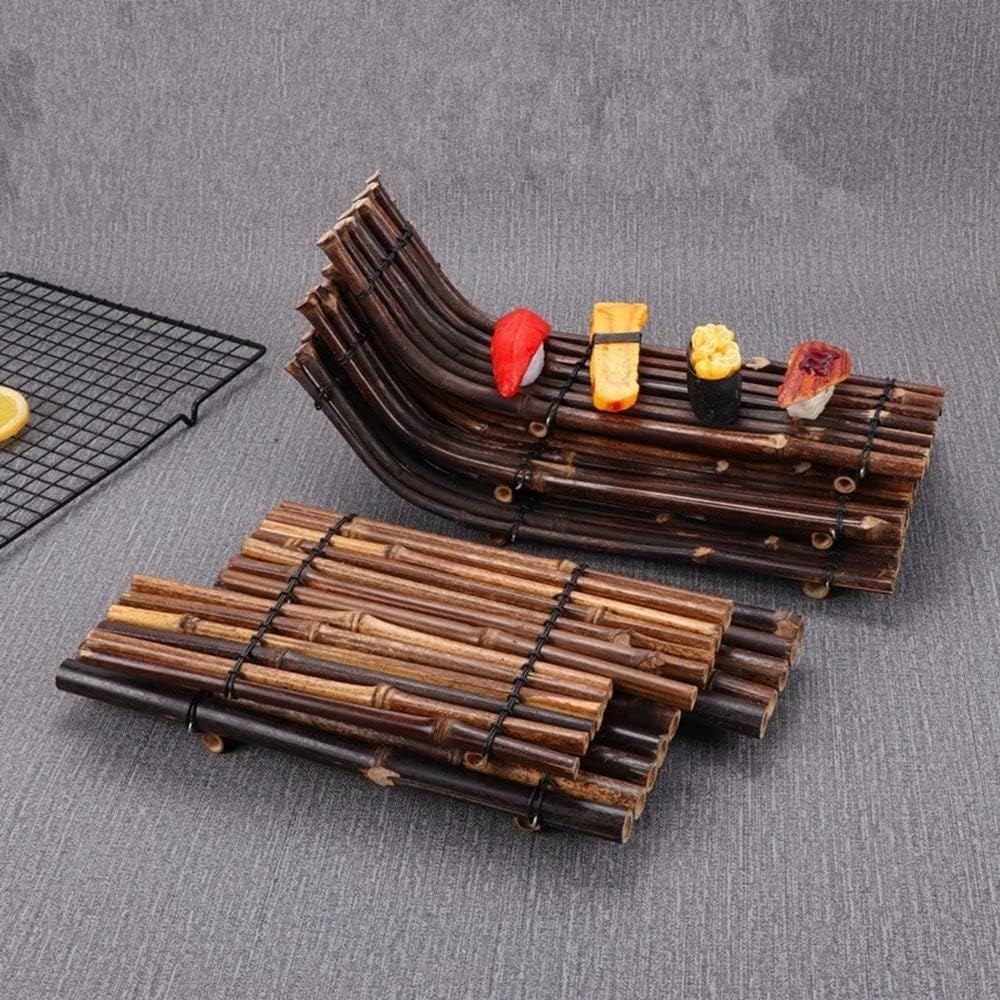 Amazon.com | Bamboo Sushi Plate,Retro Creative Sushi Tools Japanese ...