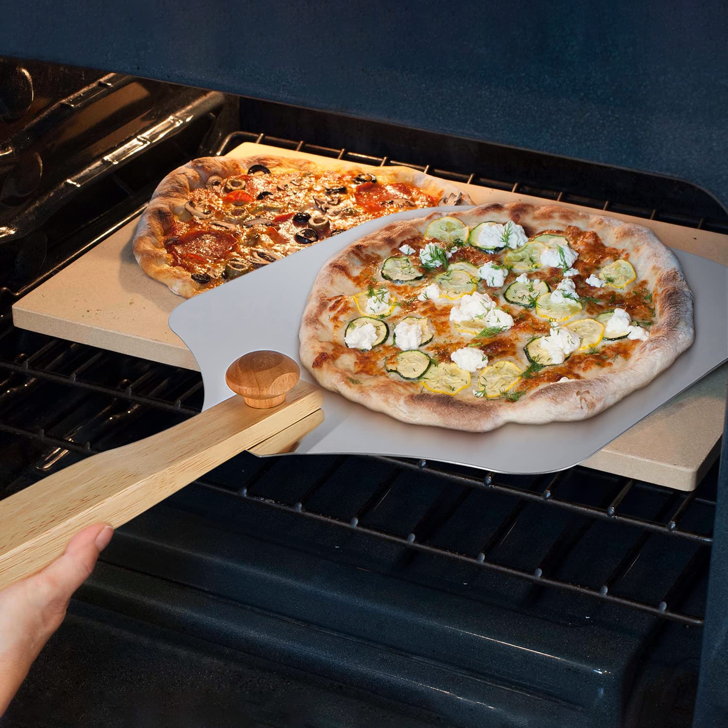 Snapklik.com : Pizza Peel 12 X 14 Inch, Aluminum Foldable Pizza Paddle ...