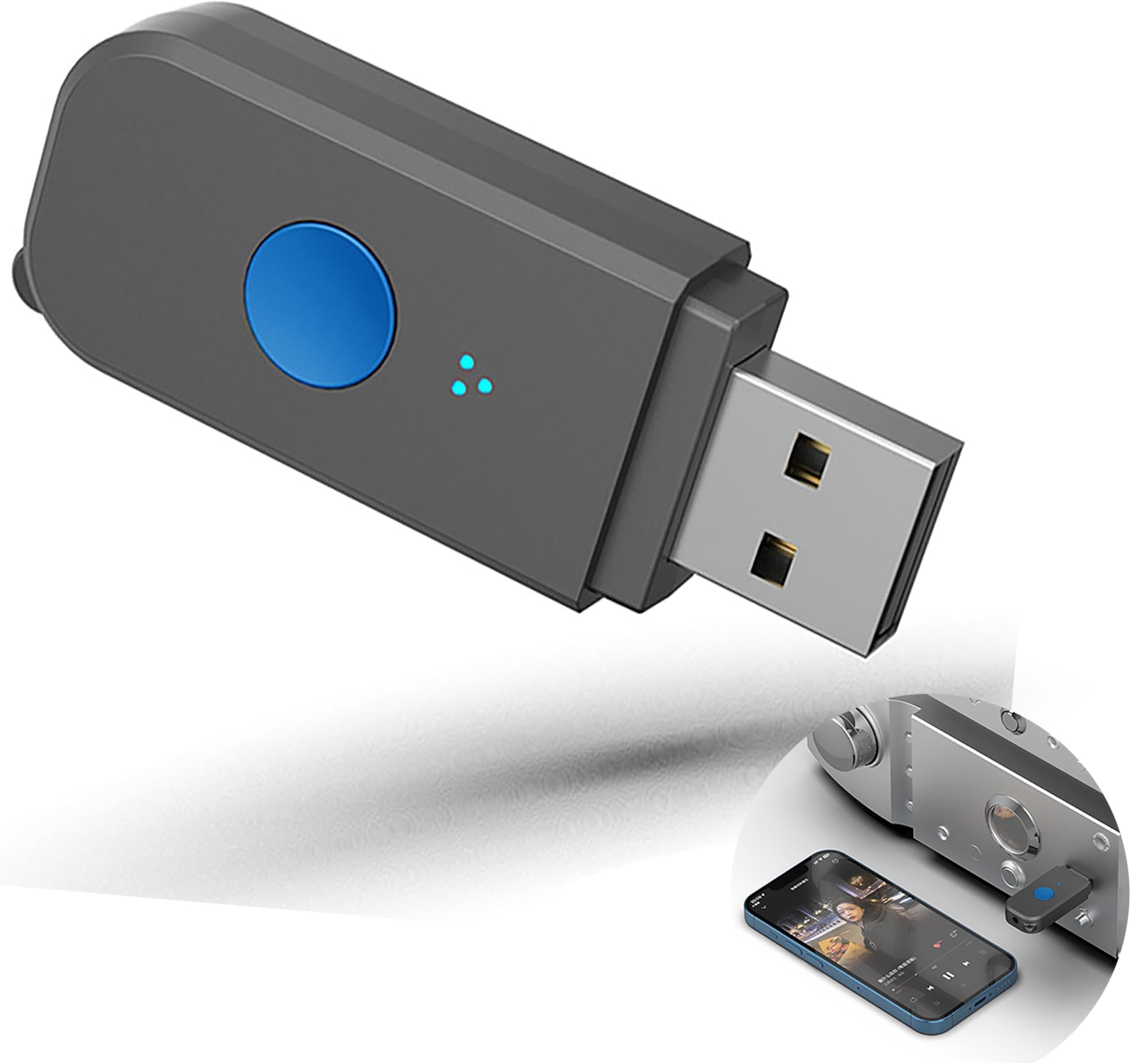 Amazon.com: QOFOWIN USB Bluetooth Receiver Adapter, Wireless Audio ...