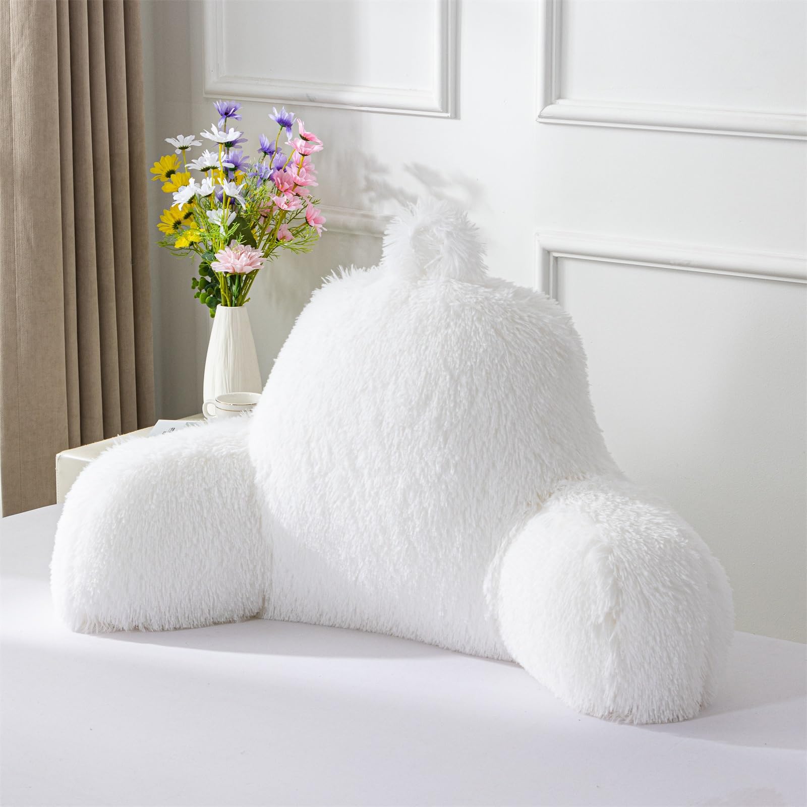 A Nice Night Faux Fur Soft Reading Pillow Bed Wedge Large Adult ...
