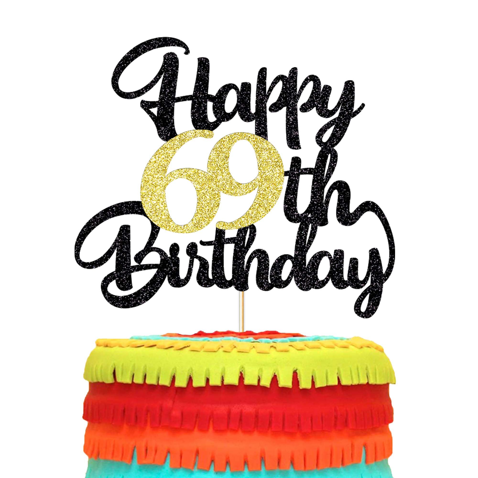 Snapklik.com : 69th Happy Birthday Cake Topper Happy Birthday Cake ...