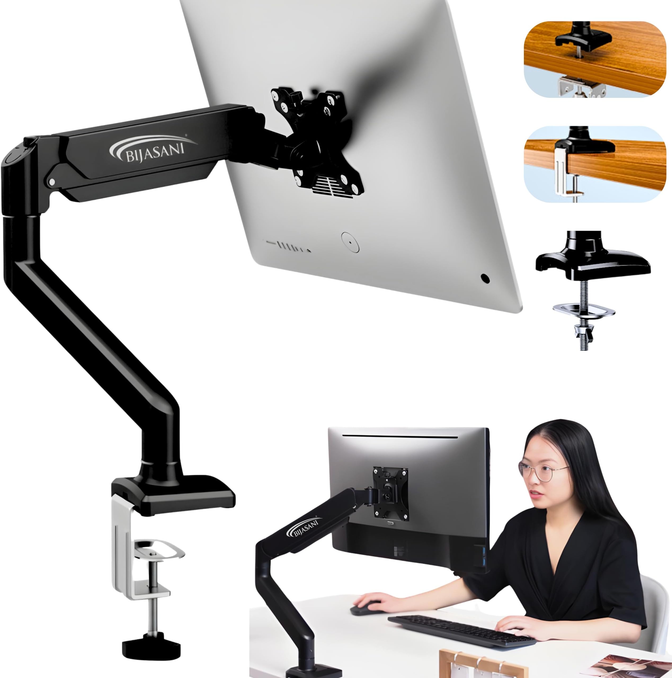HEYMIX LIFE Single Monitor Arm,Single Monitor Stand With Extention Arm ...