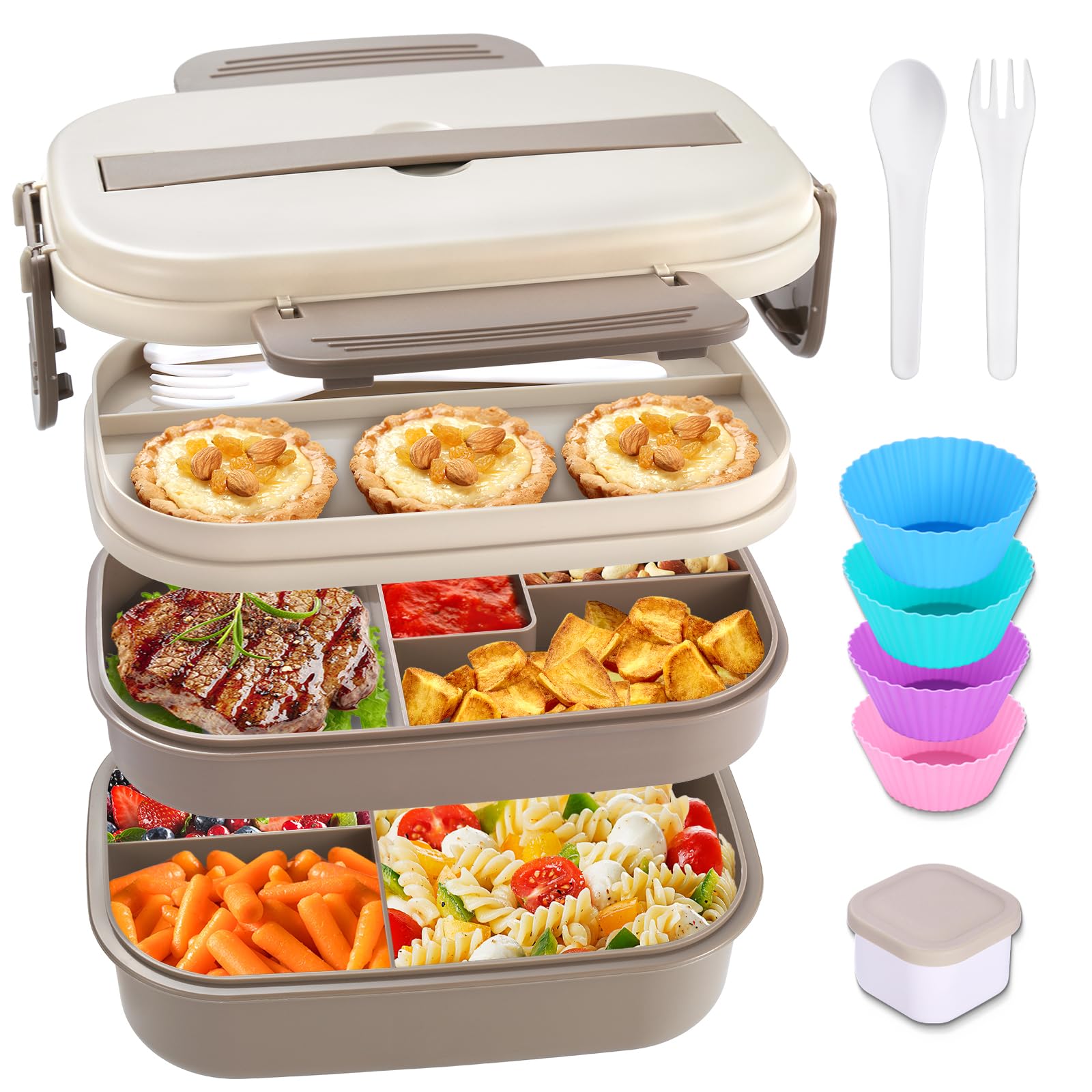Snapklik.com : Bento Box Adult Lunch Box, Stackable Bento Lunch ...