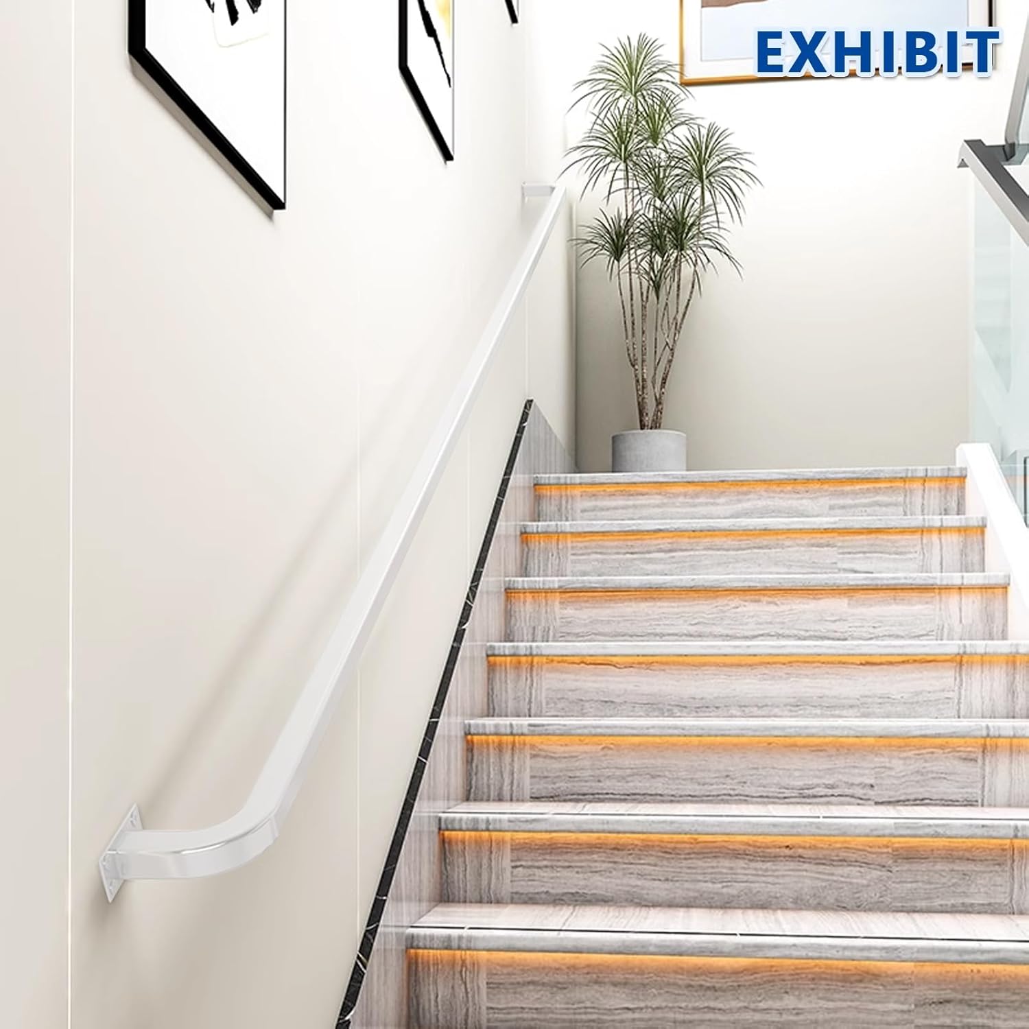 Barandilla blanca moderna para escaleras, kit completo, barandillas de ...