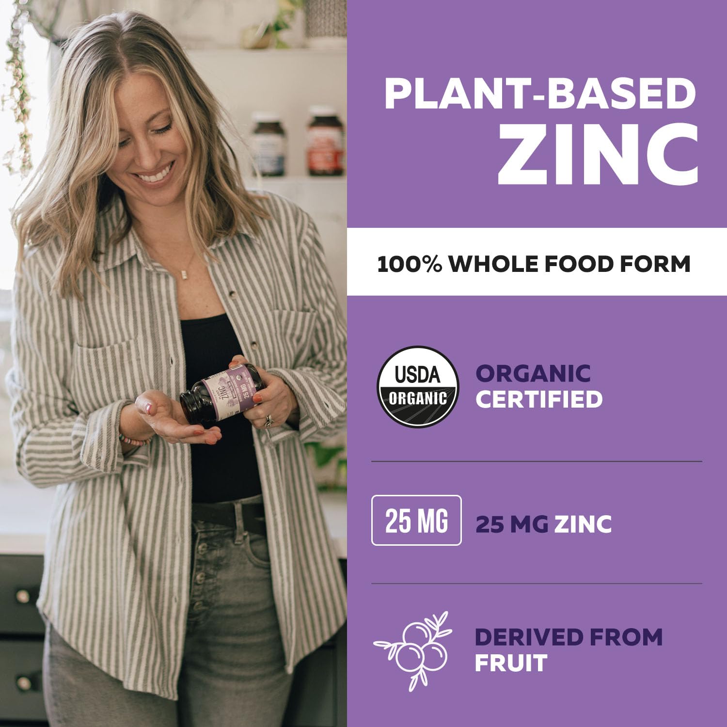 Zinco Orgânico 25 mg | Suplementos de Zinco à Base de Alimentos ...