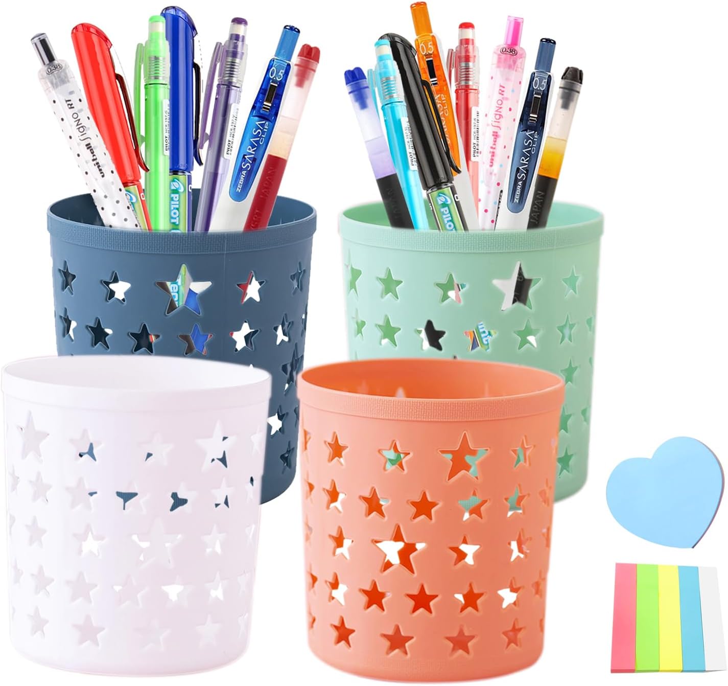 Gobesty 5 Pack Plastic Pen Vase Pencil Pot, Pencil Tip Design Pencil ...