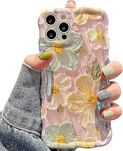 Amazon.com: UEEBAI Case for iPhone 13 Pro Max 6.7 inch, Colorful Retro Oil Painting Flower Case ...