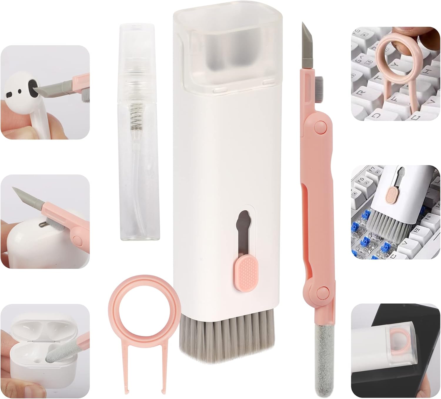 Keyboard Cleaner Brush Kit 7 in 1 Keyboard Earphone Cleaner Kit Multi ...