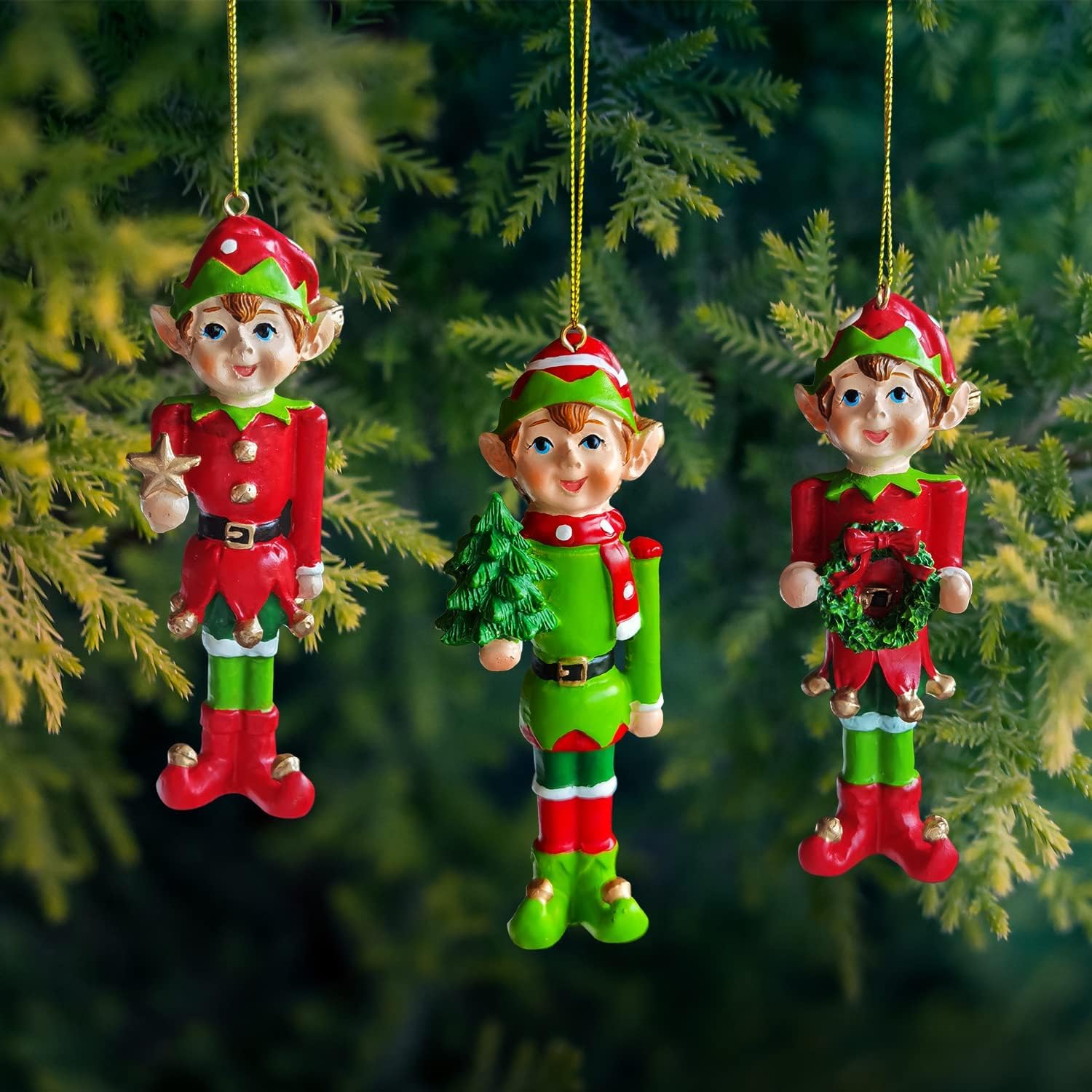 Amazon.com: Skyant 3Pcs Christmas Elf Hanging Ornament for Christmas ...