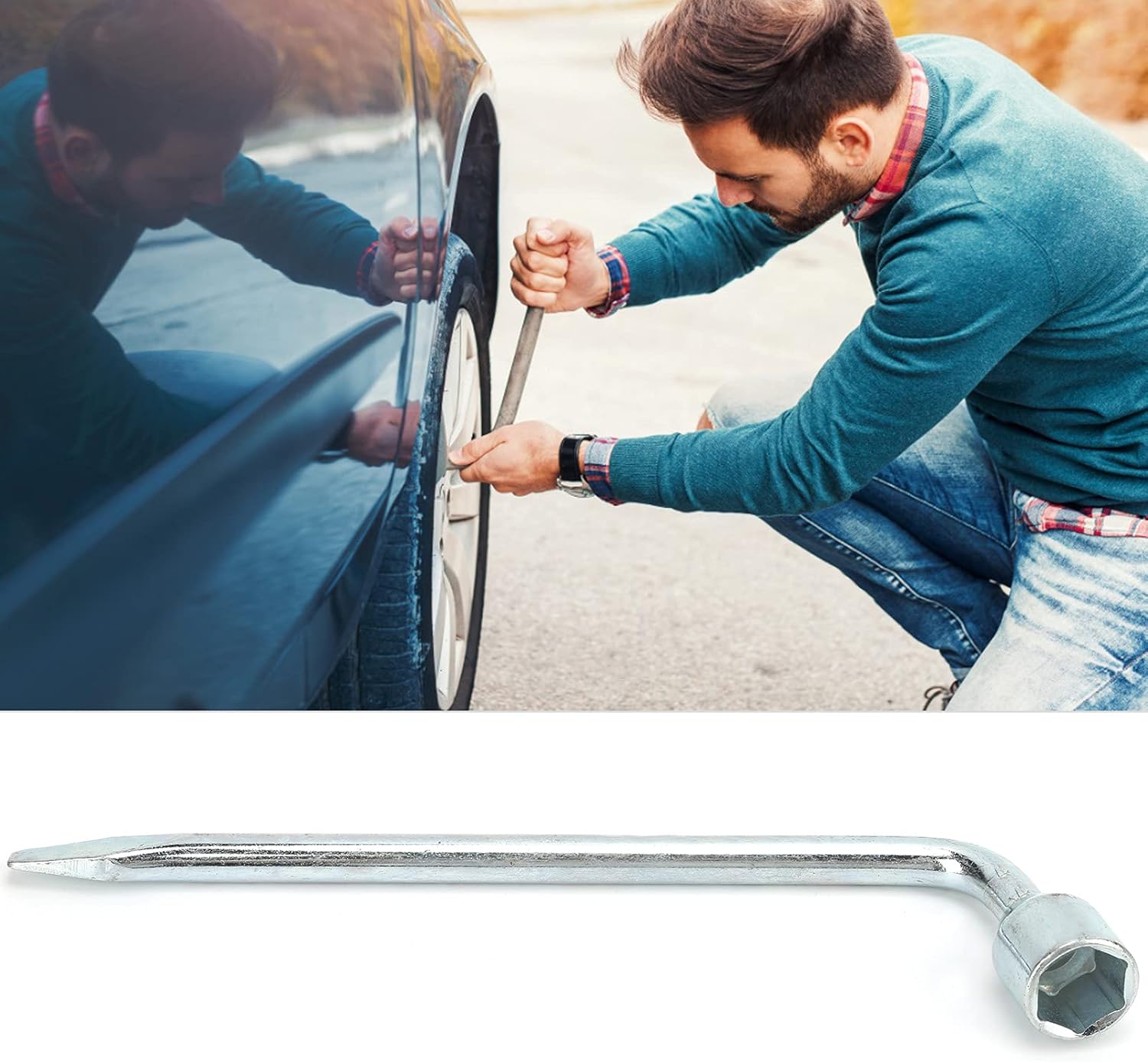 Amazon.com: Tire Lug Wrench, Tire Socket Wrench, 22mm L‑Shaped Lengthen ...
