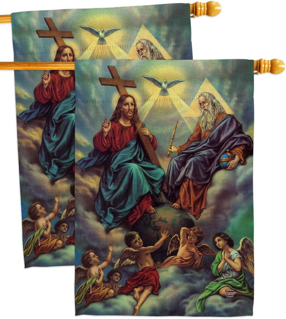 Amazon.com : The Holy Trinity House Flag 2 pcs Pack Catholic Gift Home ...
