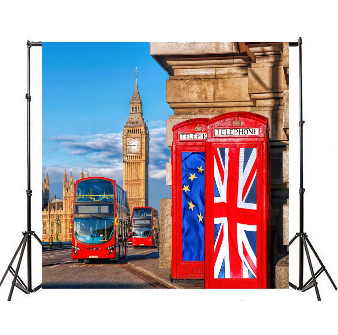 Buy AOFOTO 10x10ft London Streetscape Backdrop Red Telephone Booth ...