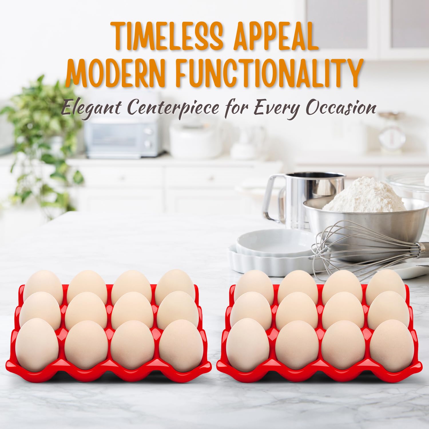 Snapklik.com : Flexzion 12 Cups Ceramic Egg Holder - Whole Dozen ...