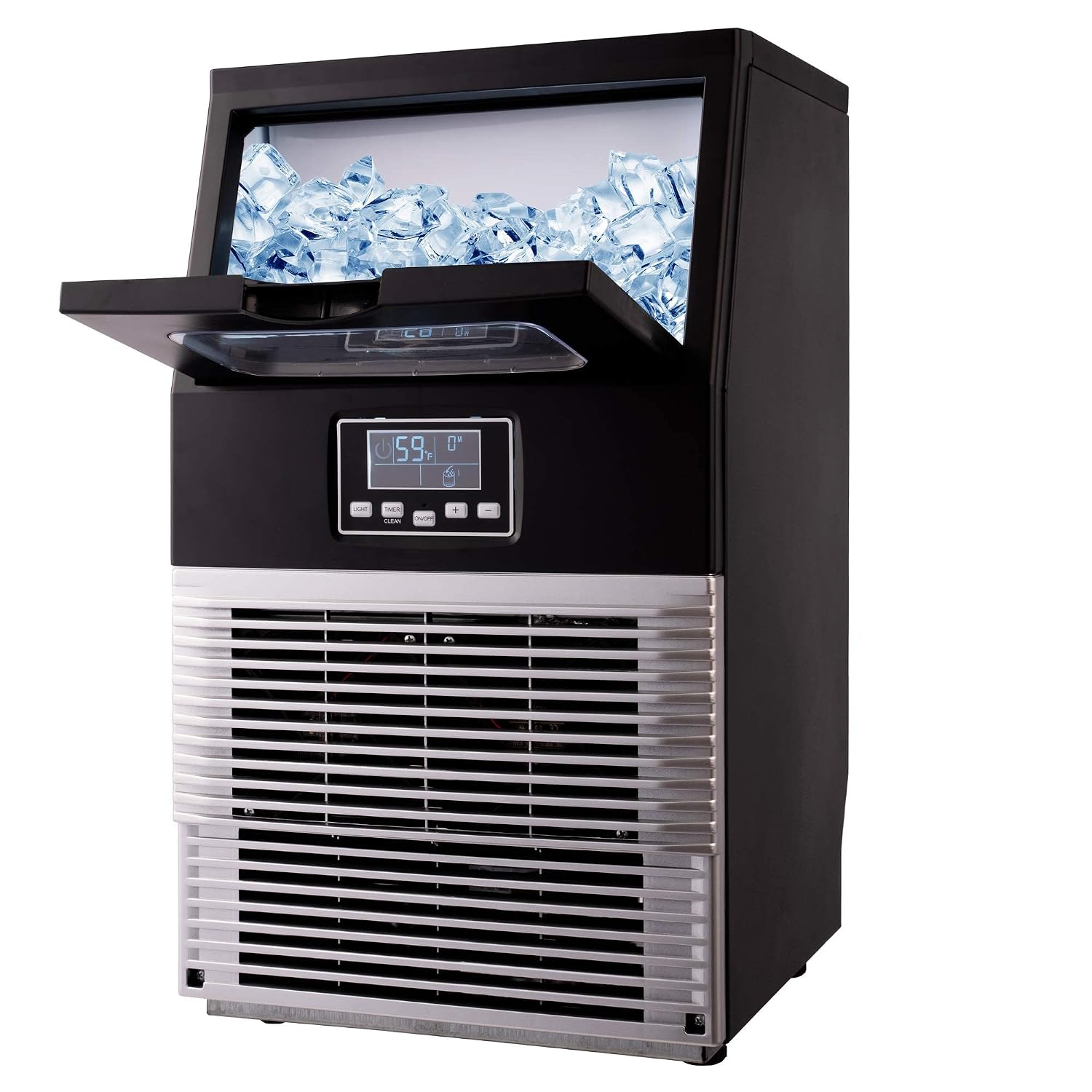 Amazon.com: Freestanding Commercial Ice Maker Machine,66LBS/24H ...