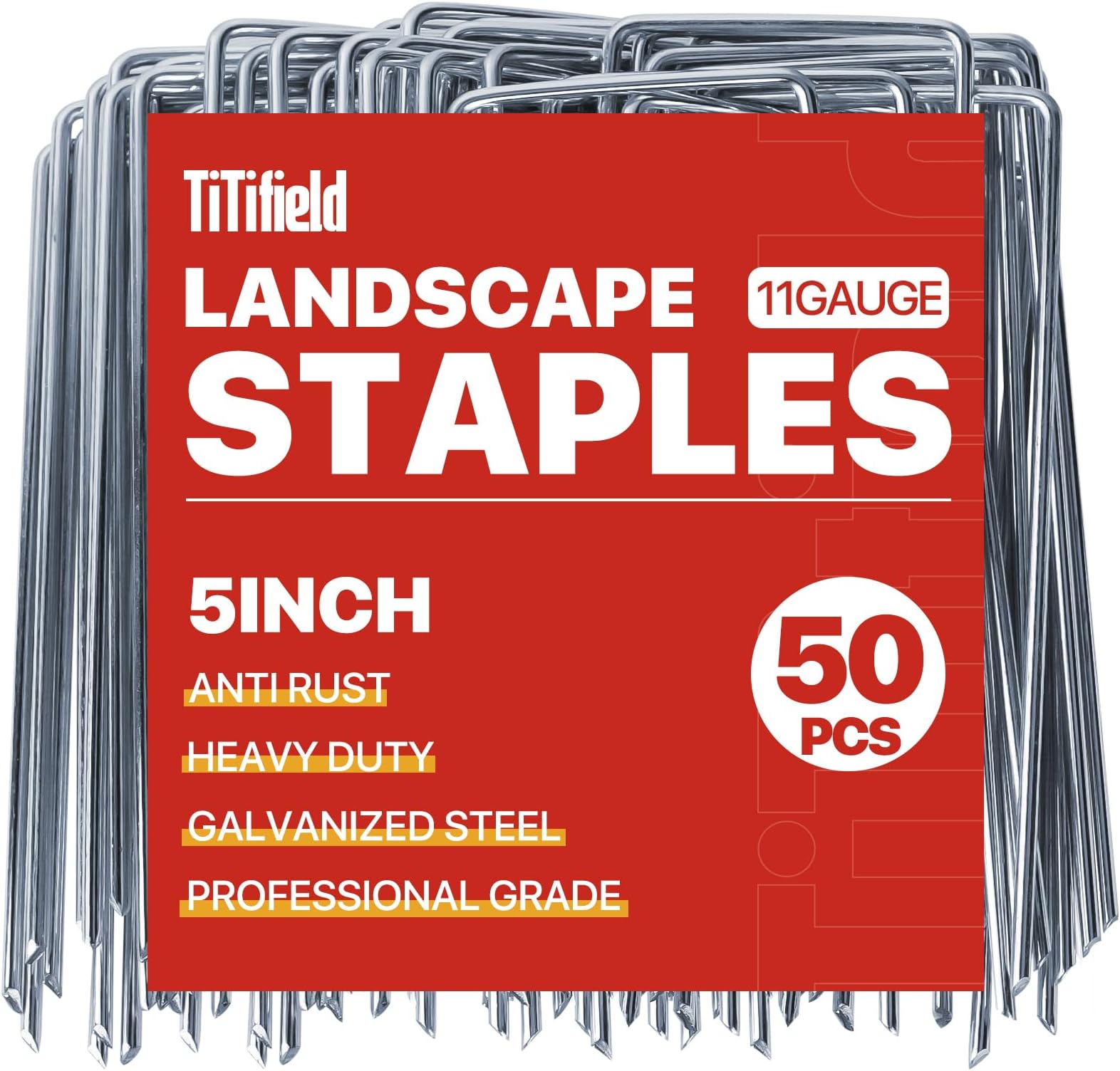 Amazon.com : AllThingMetal Galvanized Garden Stakes Landscape Staples ...