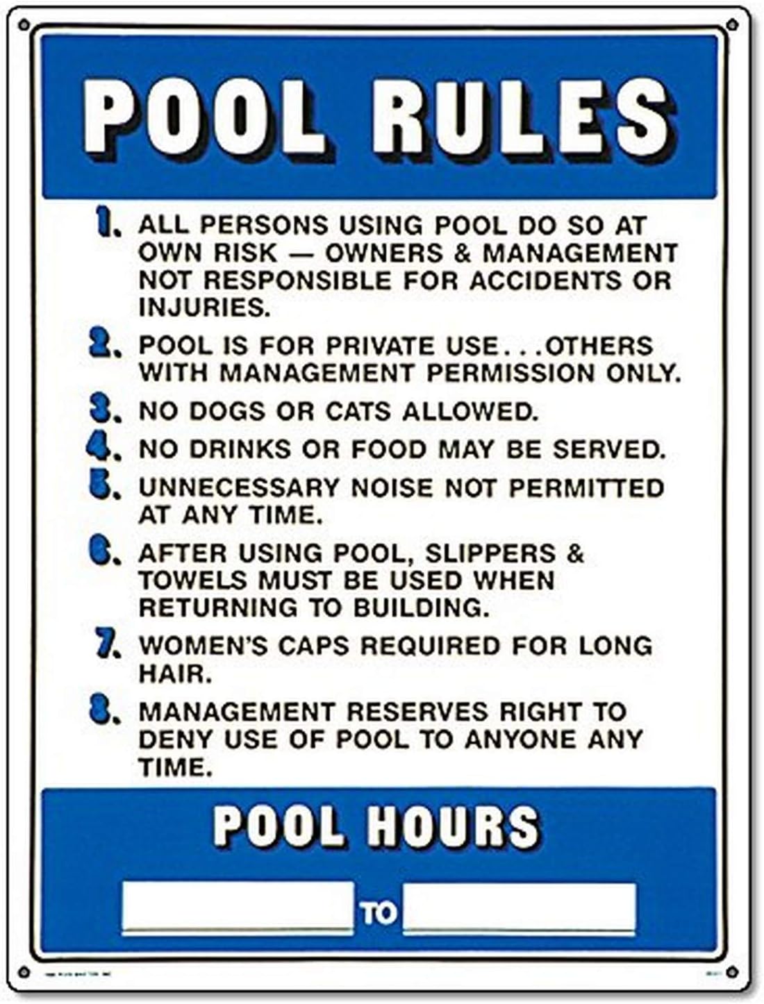 Amazon.com : Poolmaster Sign for Residential or Commercial Swimming ...