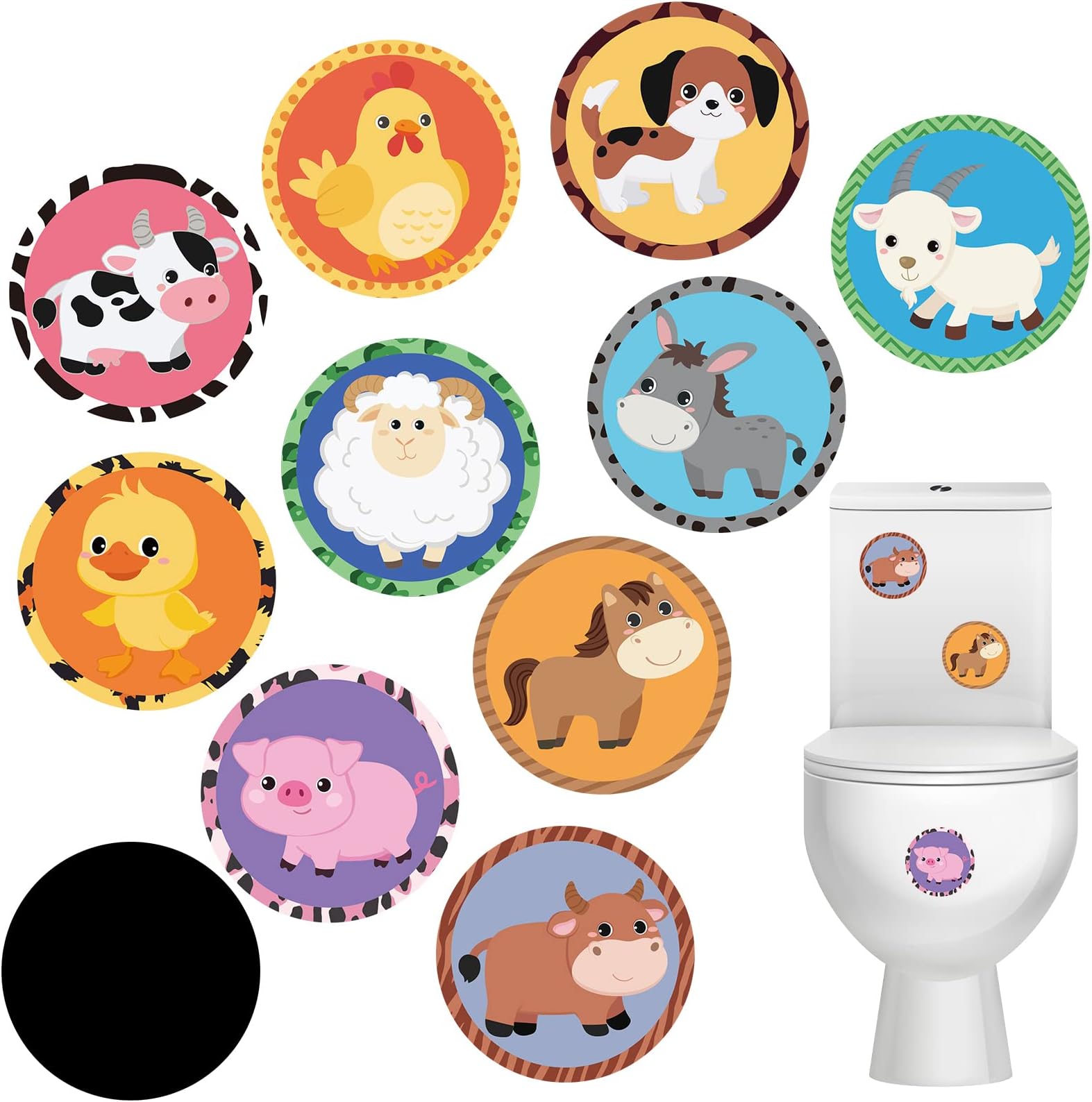 Amazon.com: 10 Pcs Potty Training Stickers Animals Toilet Target ...