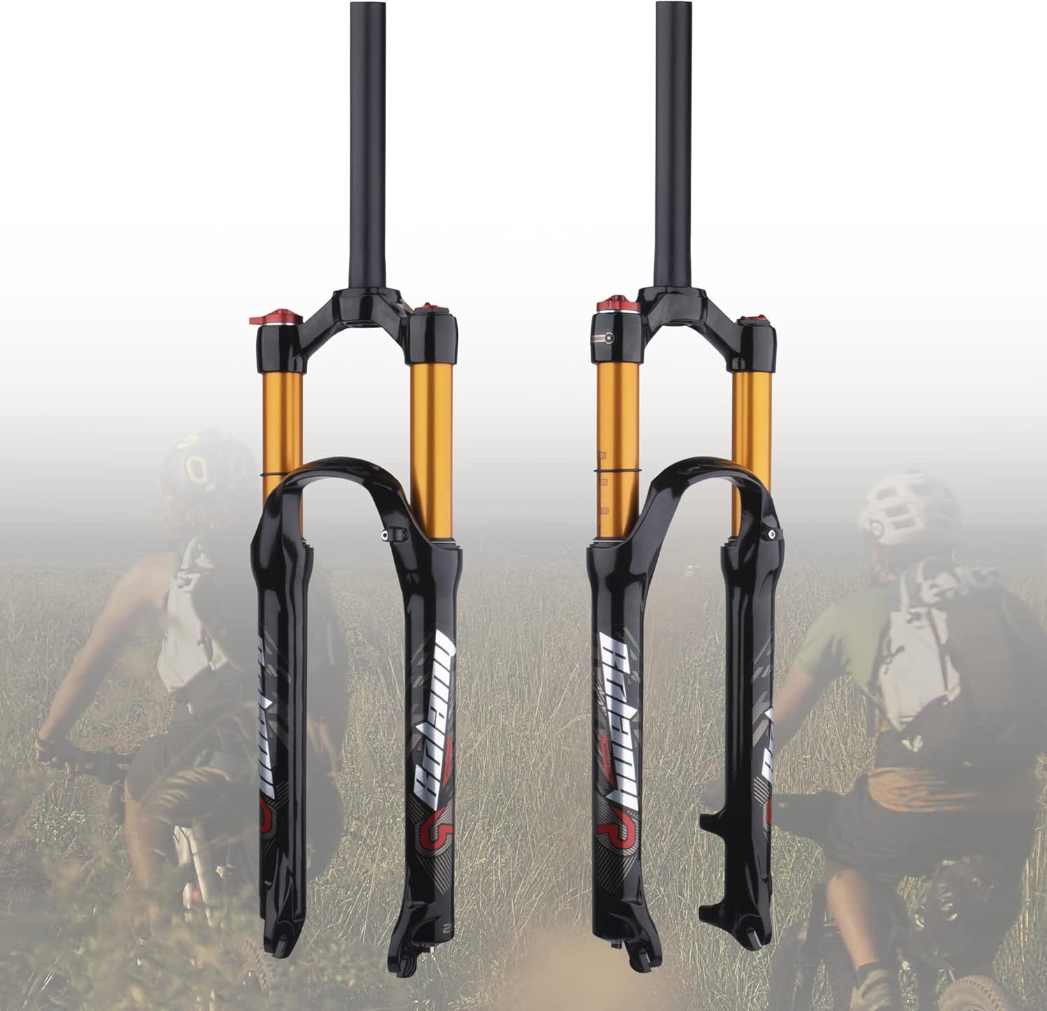 BOLANY Horquilla de suspensión neumática de bicicleta de 2627.529 pulgadas, 4.724in, ajuste de ...