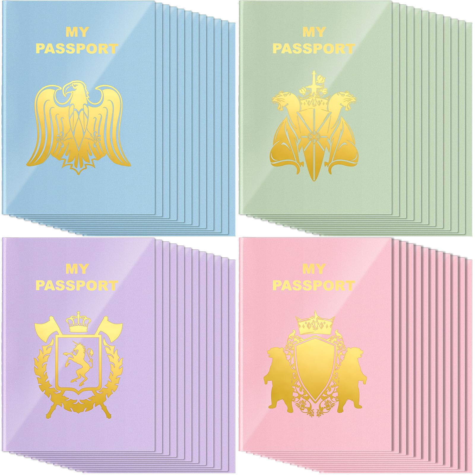 Amazon.com: Lincia 48 Pcs Blank Passport Notebook Fake Passport Book ...