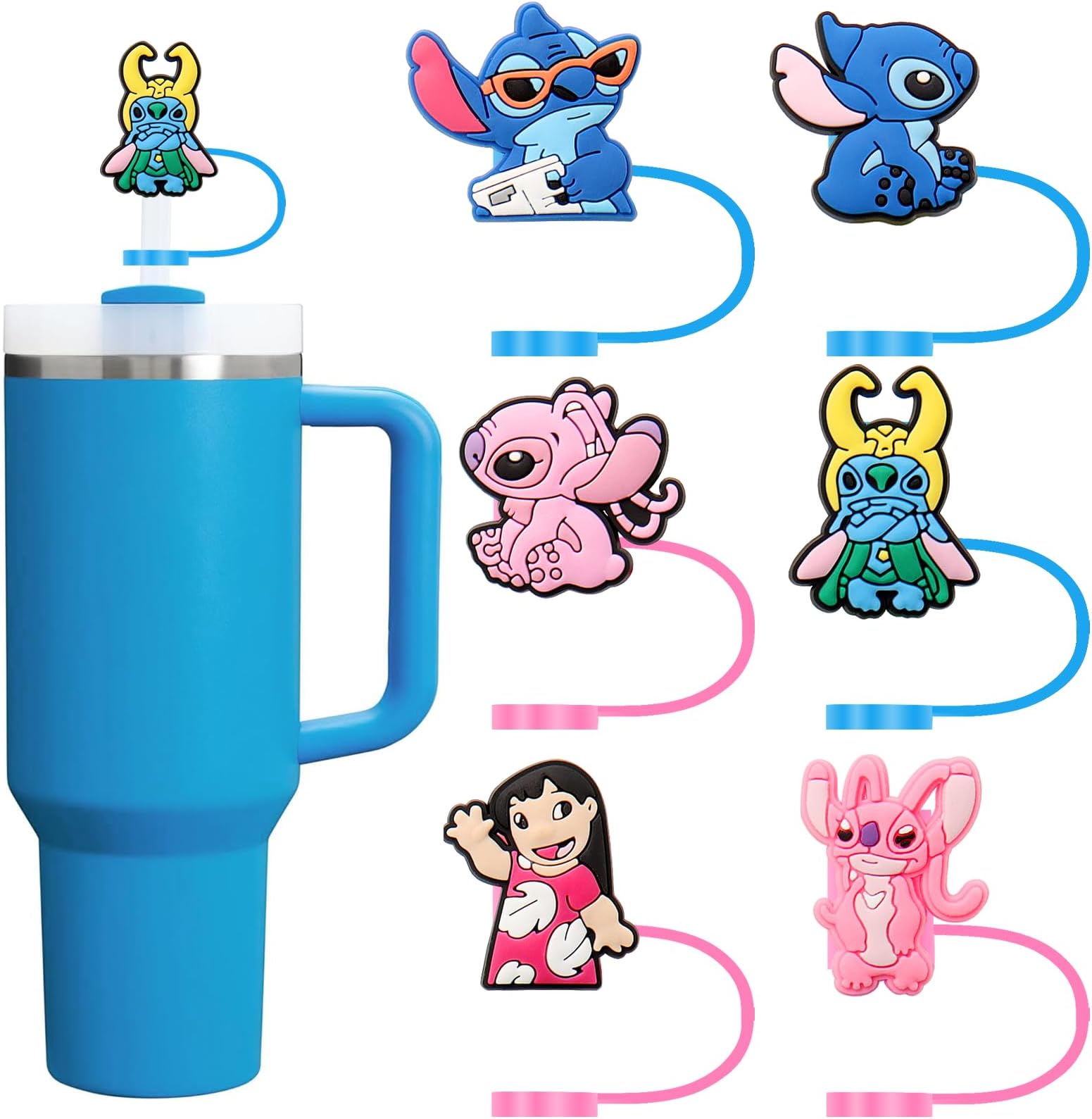 Amazon.com: 5PCS Straw Cover Caps, Flower Straw Covers for Stanley Cup ...