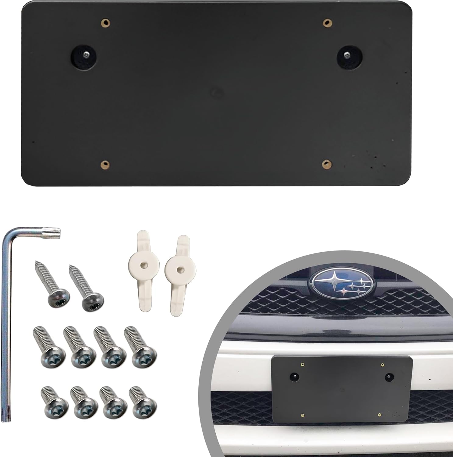 License Plate Mounting Bracket Round Hole Adapter Kit for Subaru ...