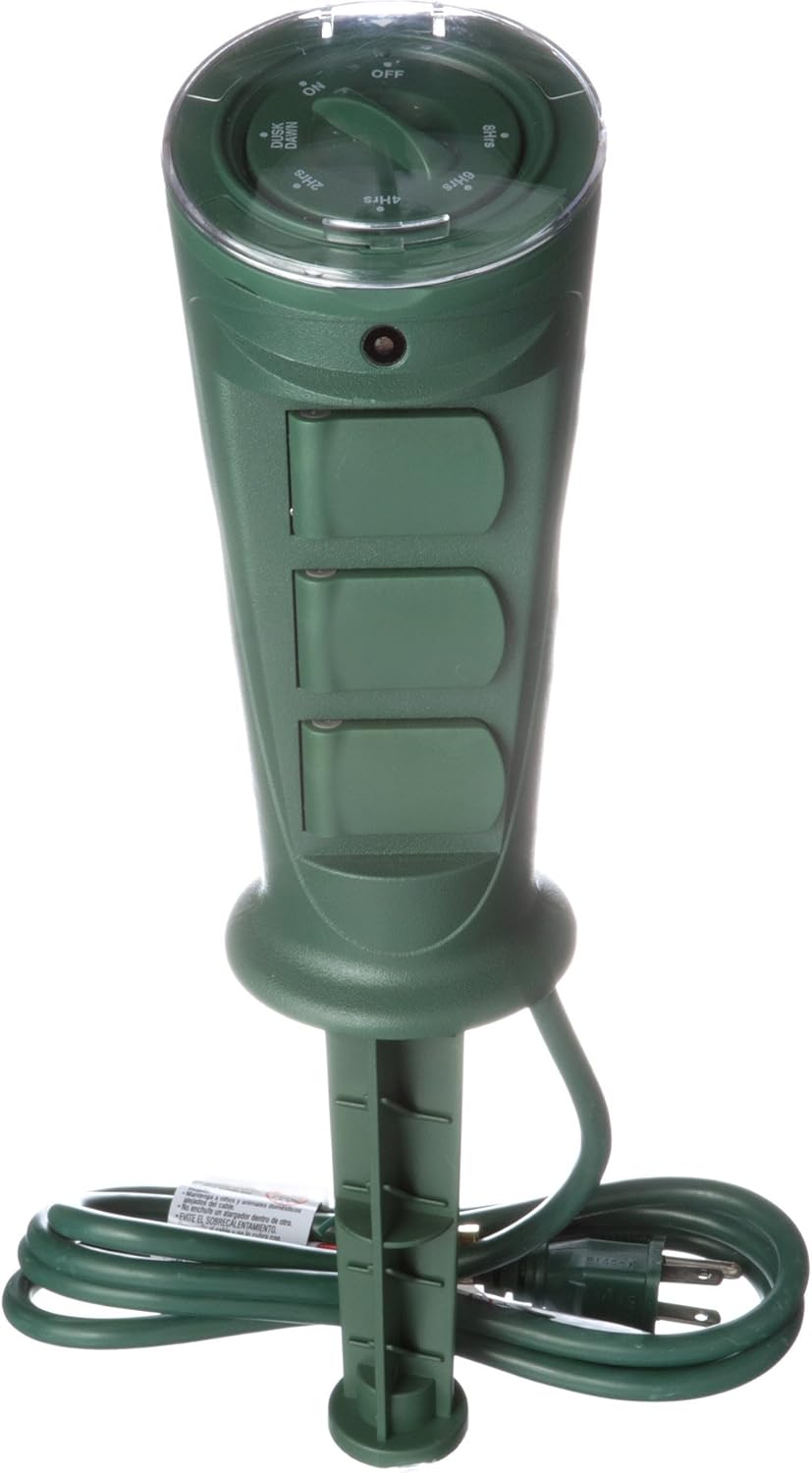 Woods 17321 Outdoor Power Strip Timer with 3-Outlets and 6-Foot Cord ...