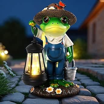 Amazon.com: YHSOLAR Solar Garden Decor - Frog Statues with Lantern 9 ...