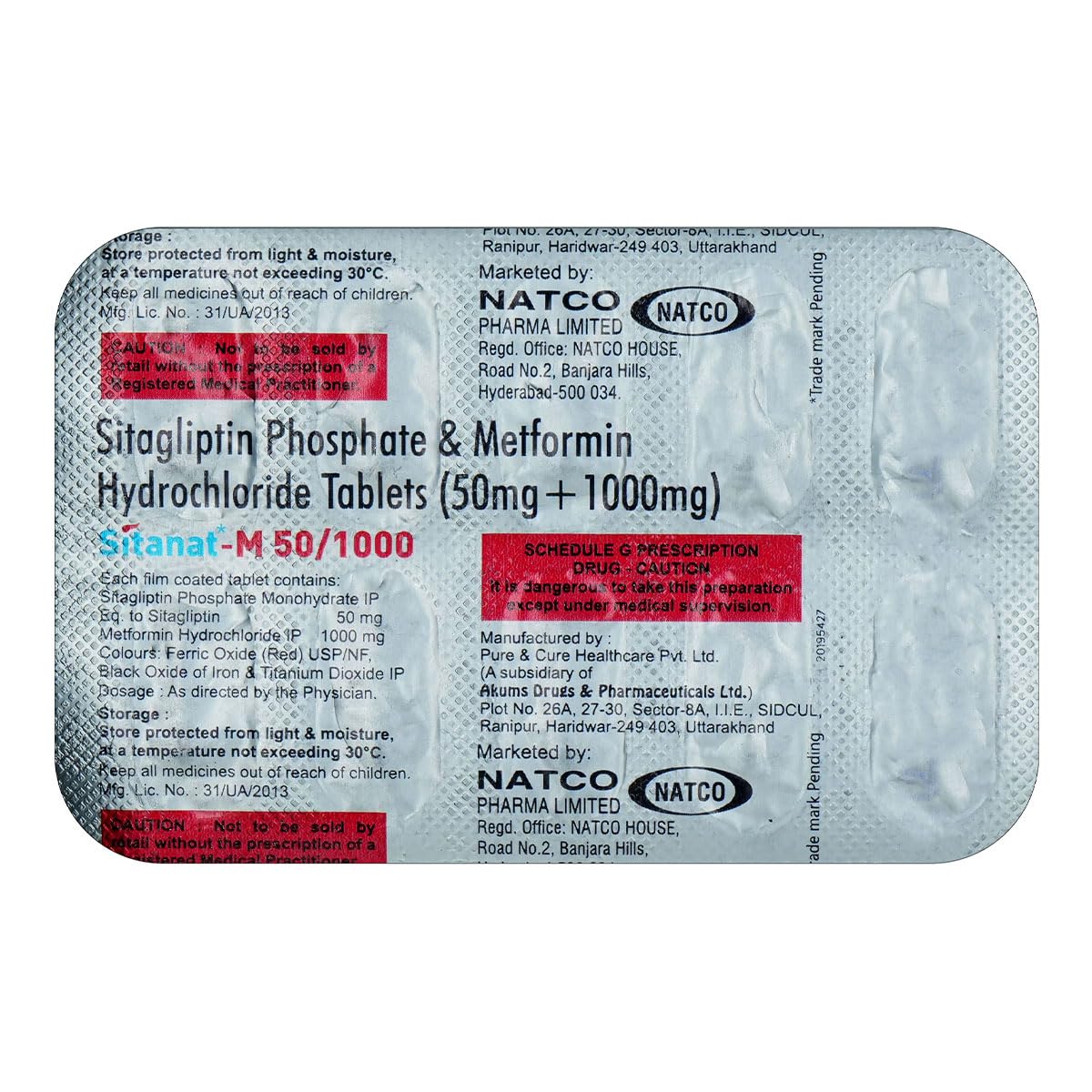 Sitanat M 50/1000 mg - Strip of 10 Tablets : Amazon.in: Health ...