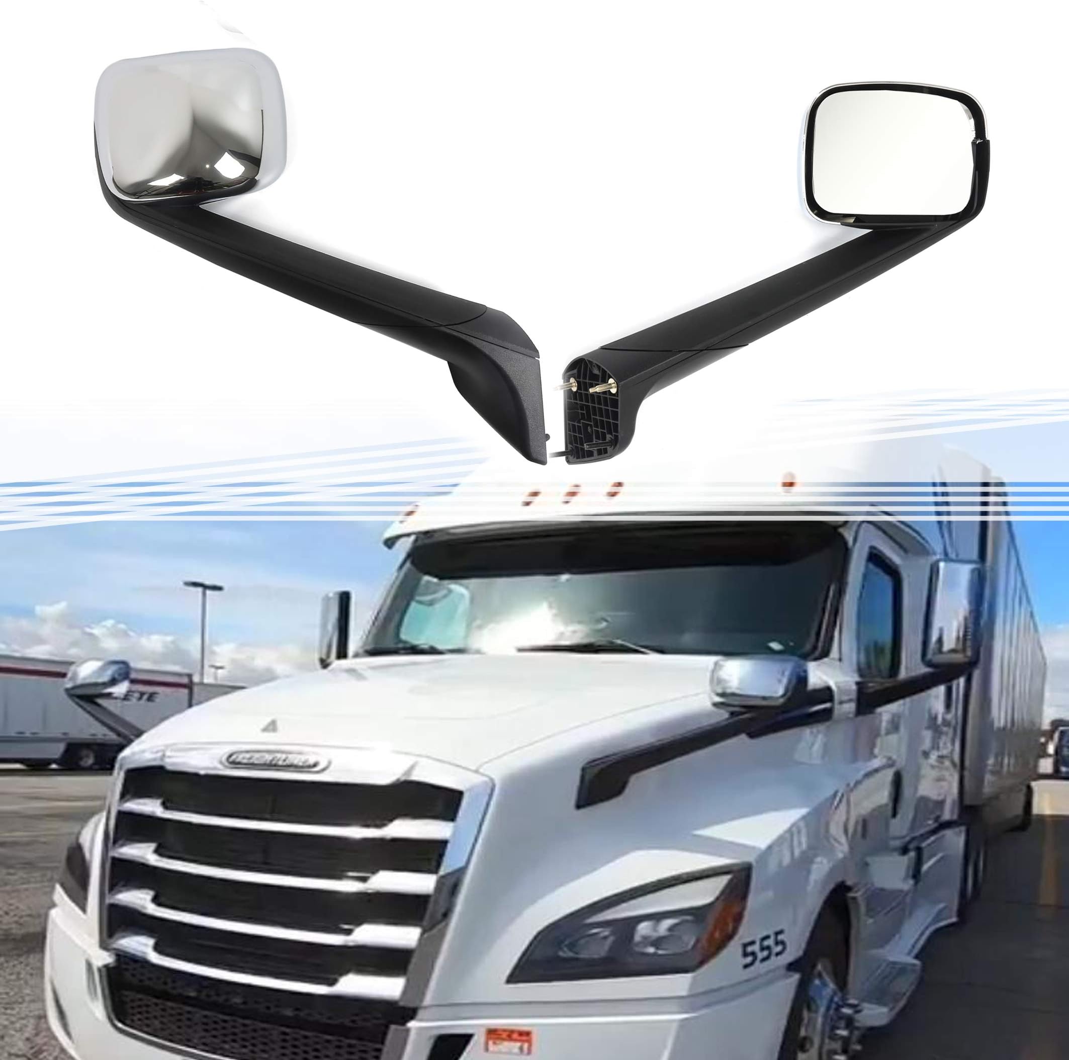 Amazon.com: Hood Mirror Black - Driver & Passenger Side with Mounting ...