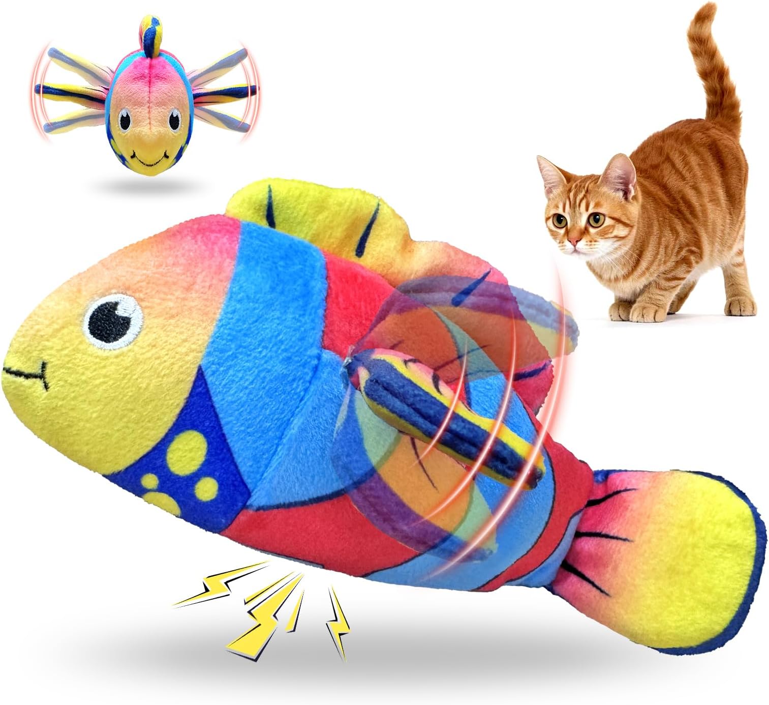 Amazon.com: CKFPS Moving Cat Kicker Fish Toy - Interactive Motion ...