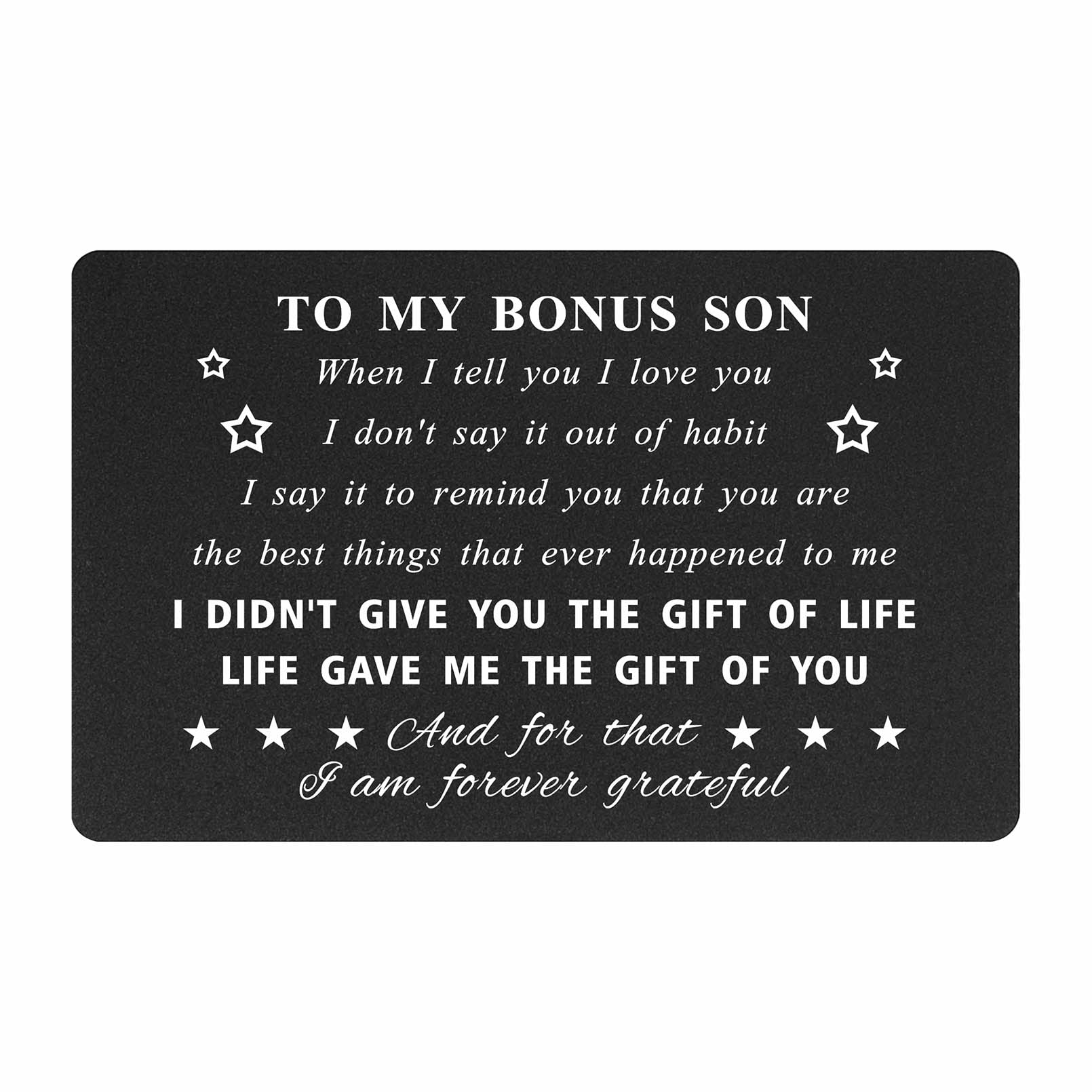 Amazon.com: Bonus Son Gifts Stepson Card - Stepson Gifts for Father's ...