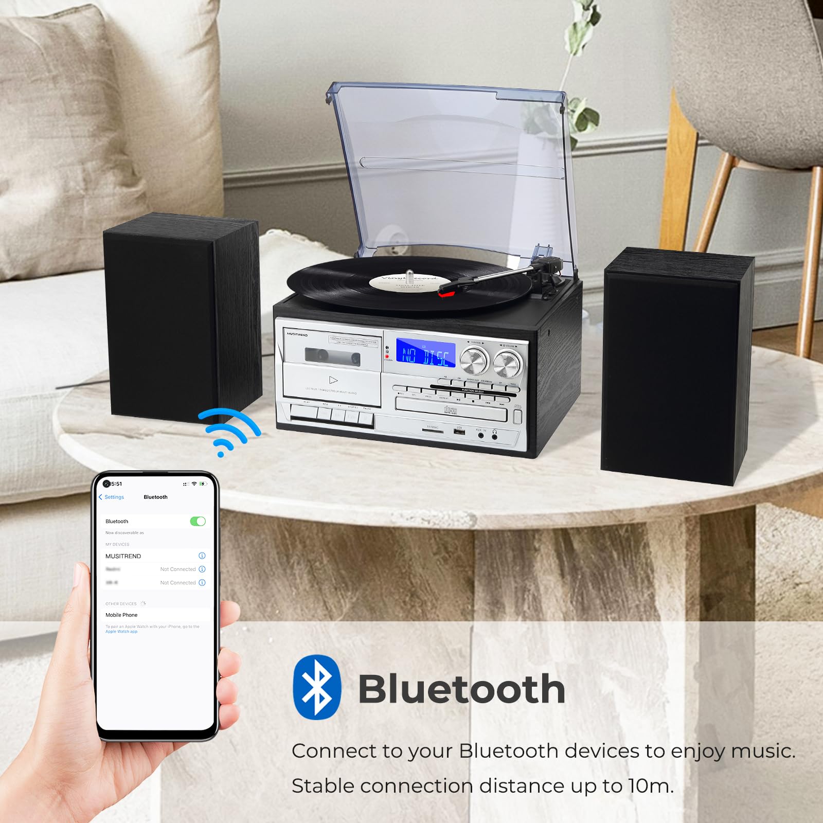 Snapklik.com : 10 In 1 Multi-Function Record Player