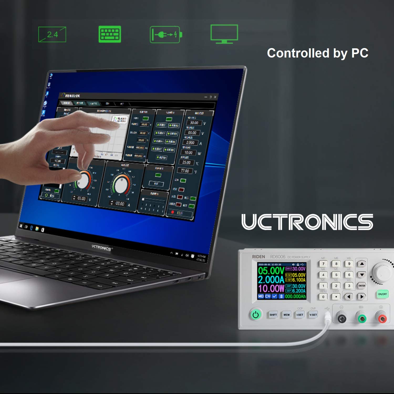 UCTRONICS RD6006 DC Variable Bench Power Supply Module, 6A 360W ...